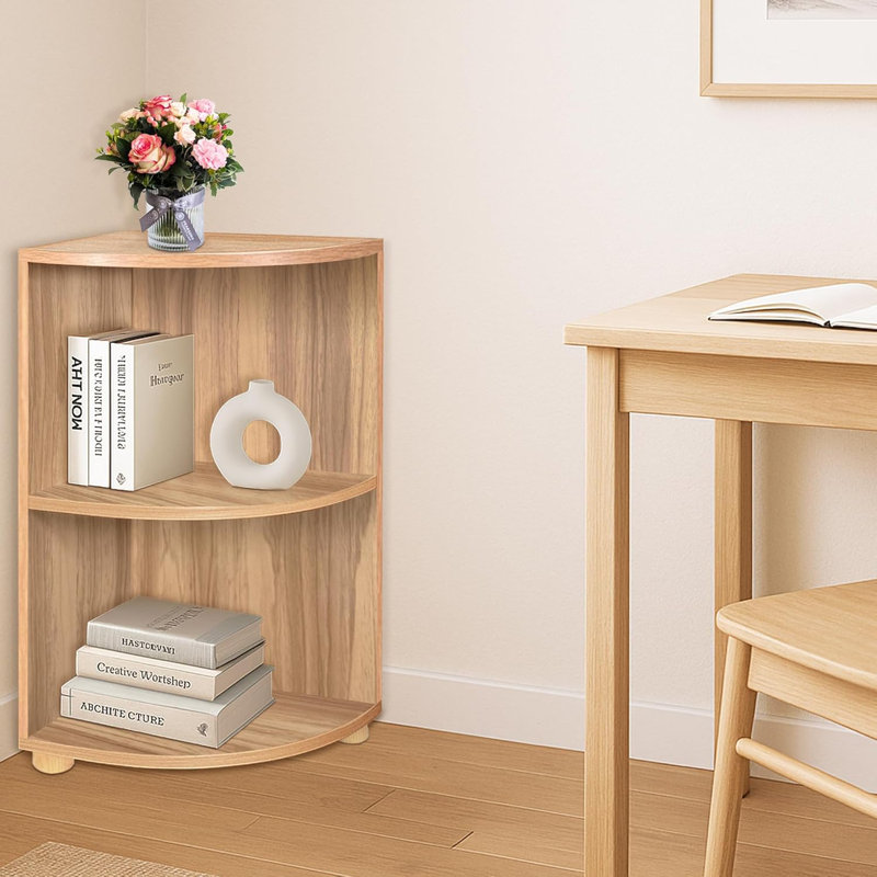 Rebrilliant 2-tier Oak Corner Shelf For Playroom | Wayfair
