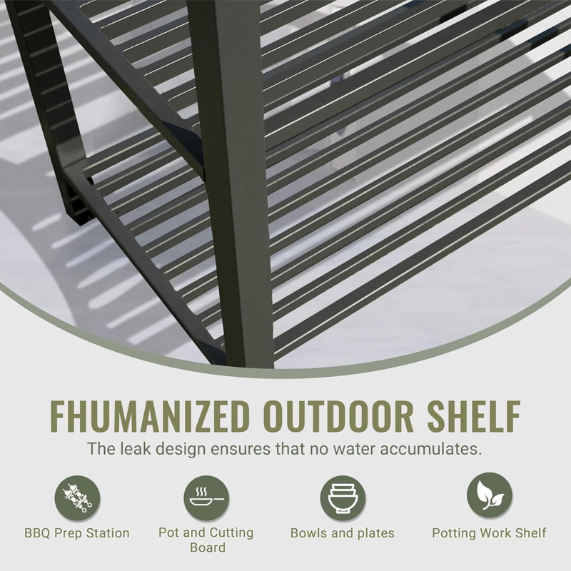 Latitude Run® Aluminum Kitchen Storage Island Kitchen Food Prep Table ...