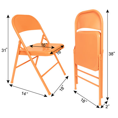 Symple Stuff Christie Steel Stackable Folding Chair Folding Chair Set ...