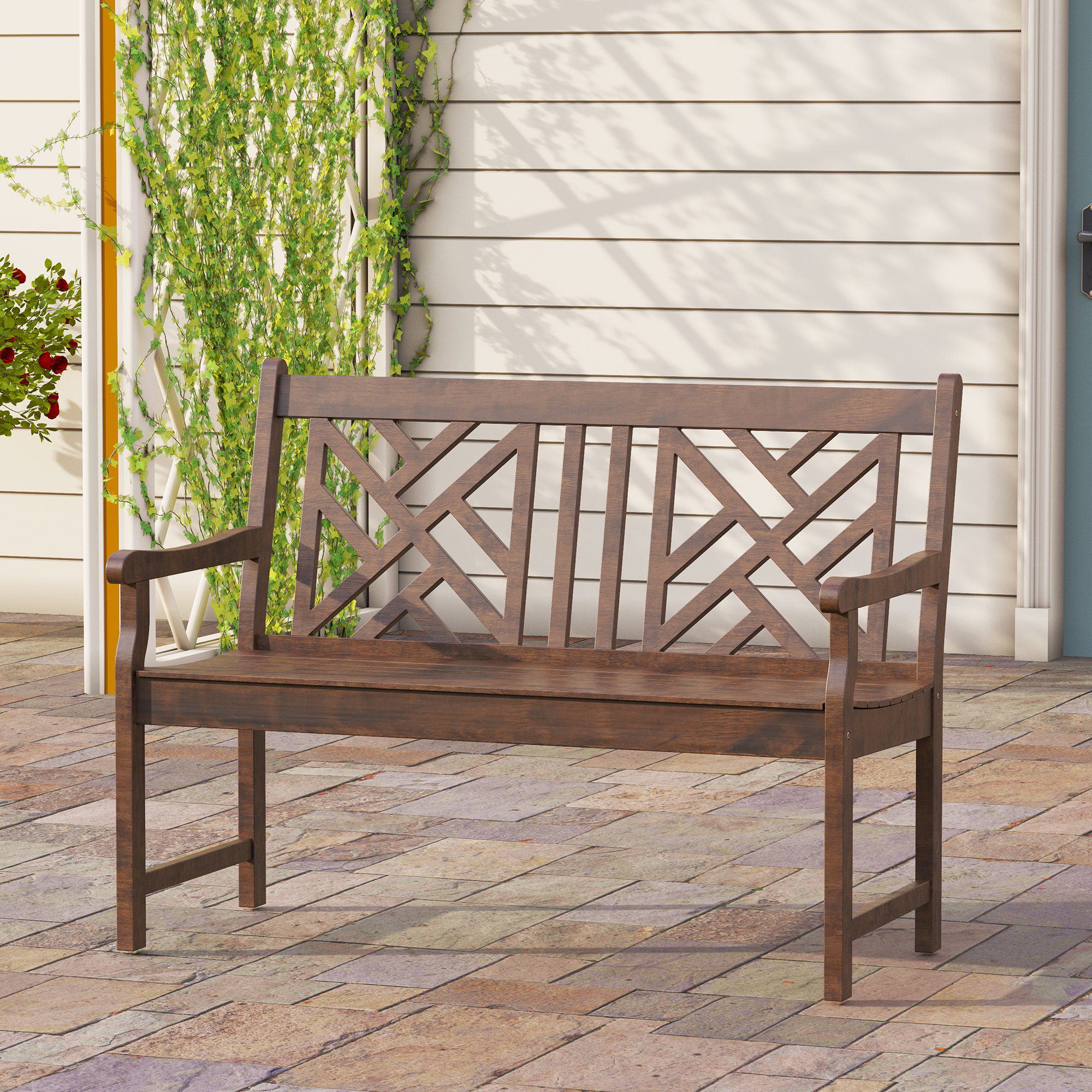 Alcott Hill® Lemay Wooden Garden Bench & Reviews | Wayfair