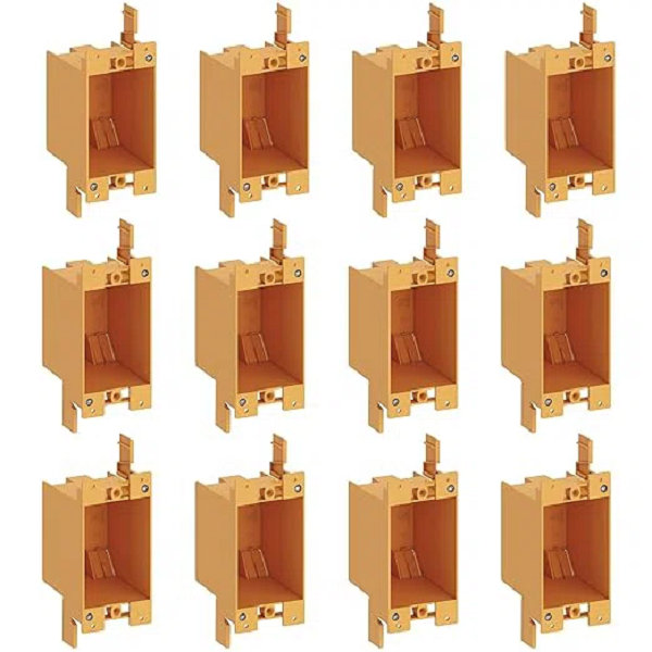 Inlight Single Gang Electrical Outlet Box, 12 Packs, 14 Cubic Inch ...