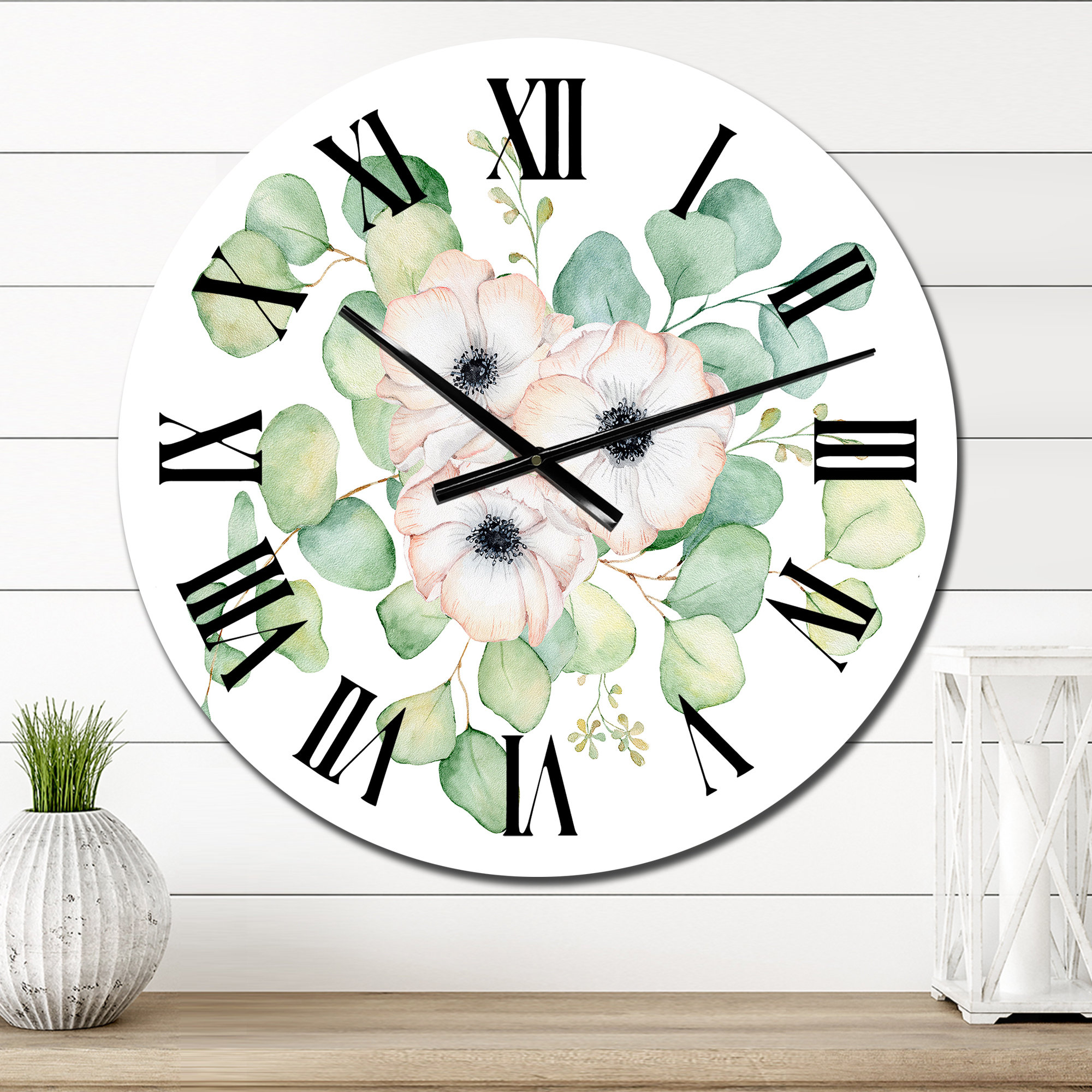 East Urban Home Bouquet of Pink Roses Flower Eucalyptus Leaves III ...