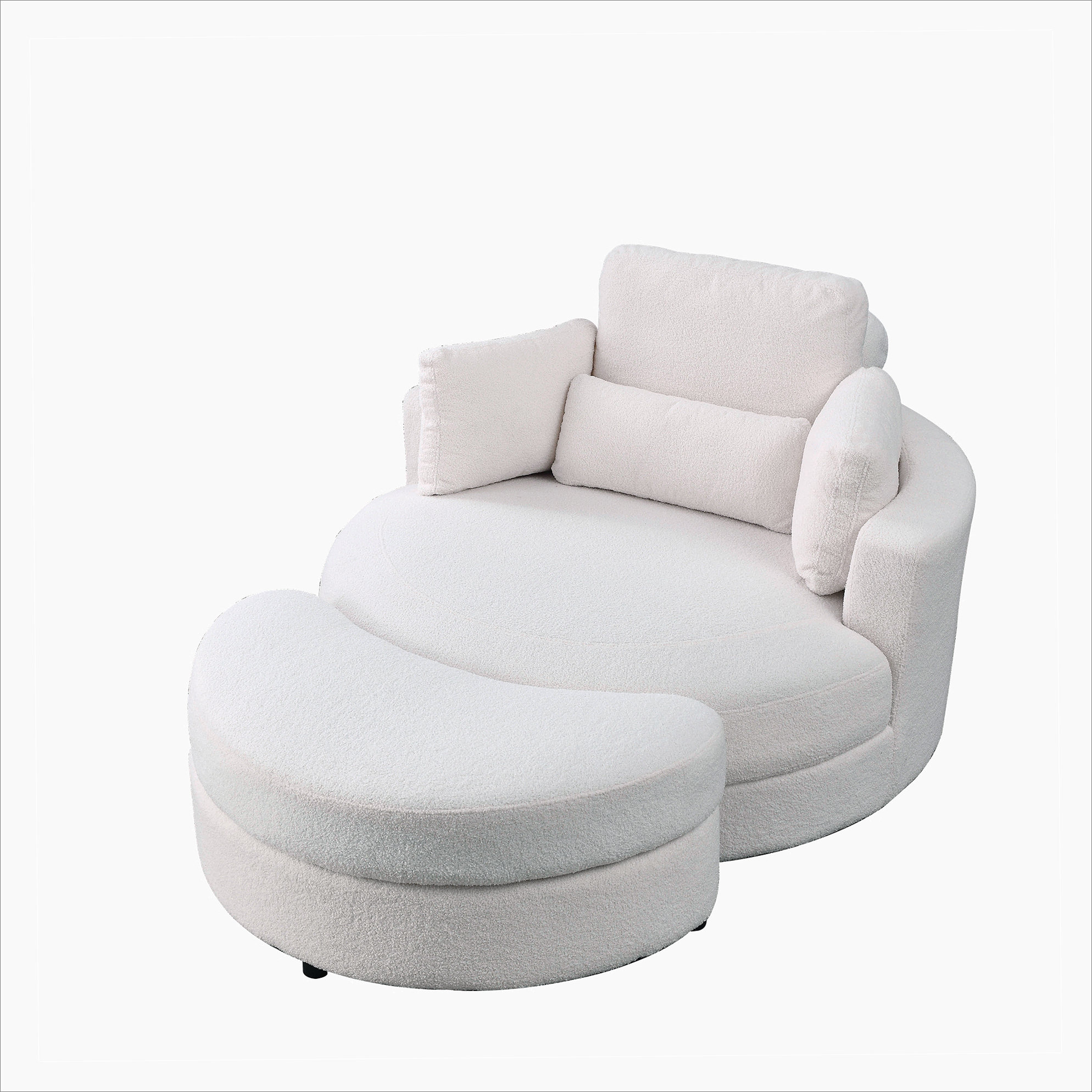 Latitude Run® Swivel Accent Barrel Modern Sofa Lounge Club Big Round ...
