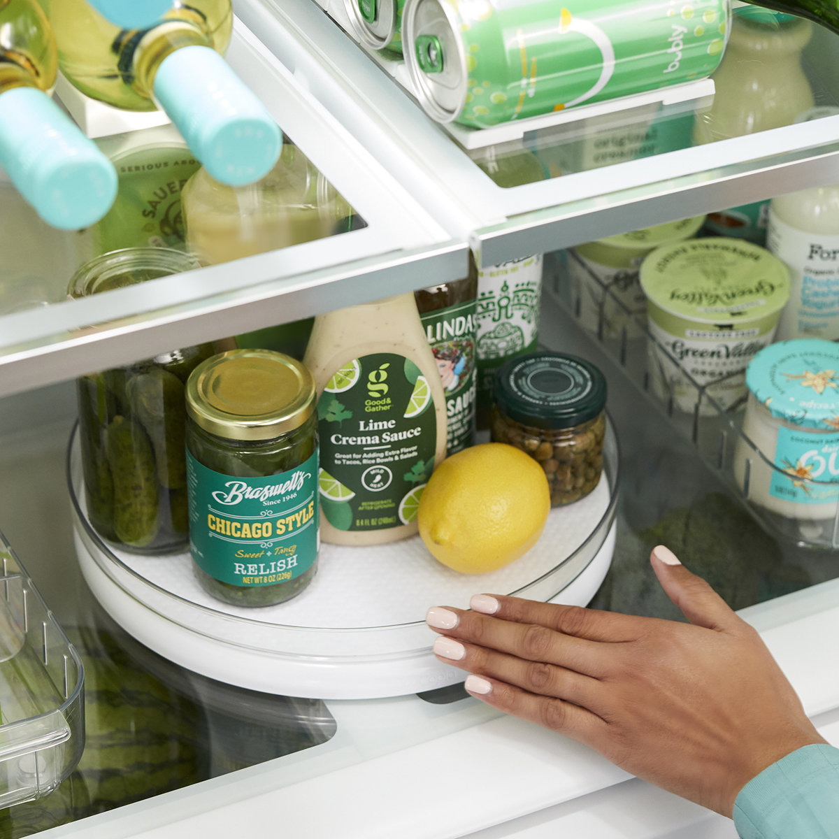 YouCopia® FridgeView 11" Fridge Turntable, Rotating Lazy Susan ...