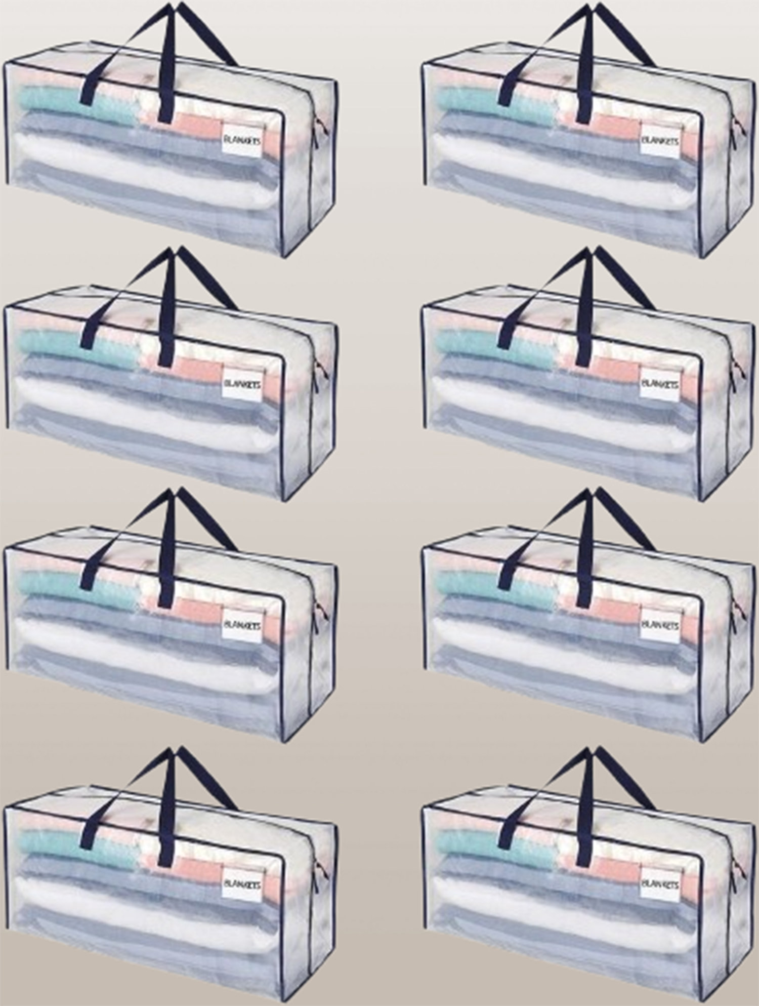 Rebrilliant 8-Pack Moving Bags with Backpack Straps, Storage Box ...