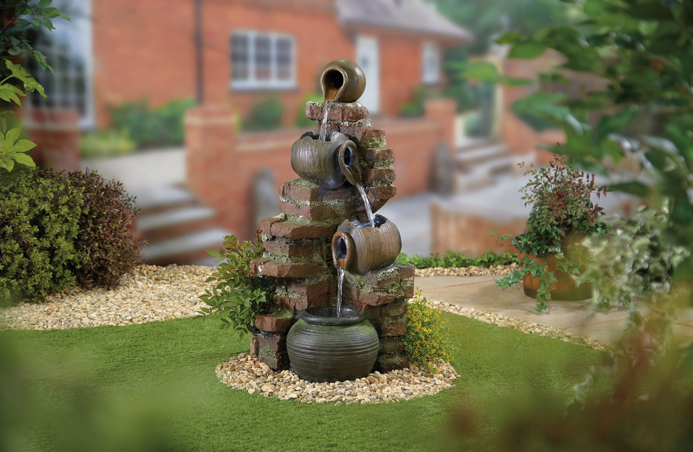 Williston Forge Evija Easy Fountain Flowing Jugs with Lights Mains ...