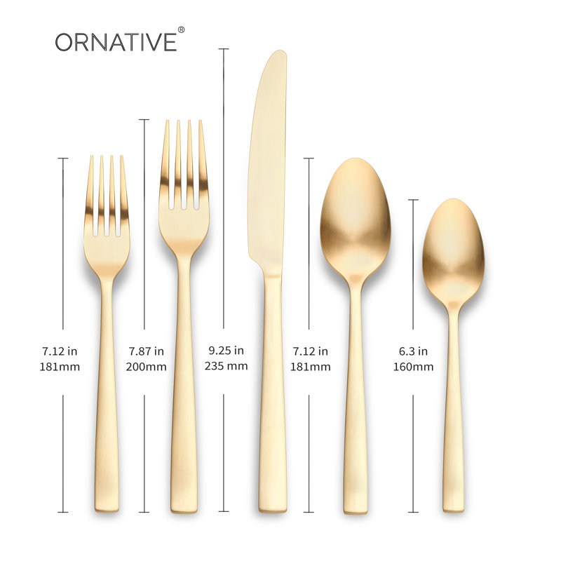 Ornative Flatware Lola 18/0 Stainless Steel 20 Pieces Flatware Set ...