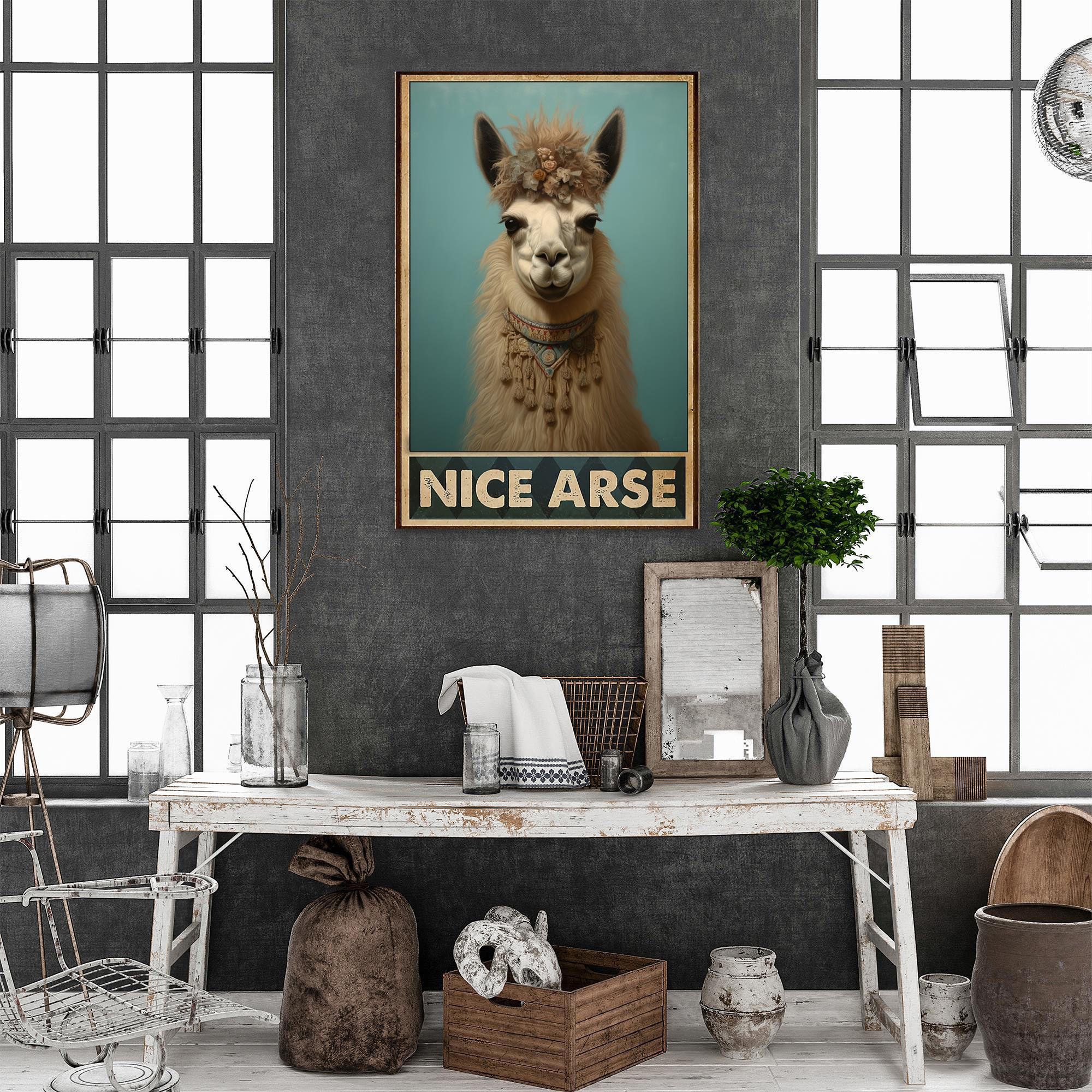 Trinx Alpacas Nice Arse - 1 Piece Rectangle Graphic Art Alpacas Nice ...
