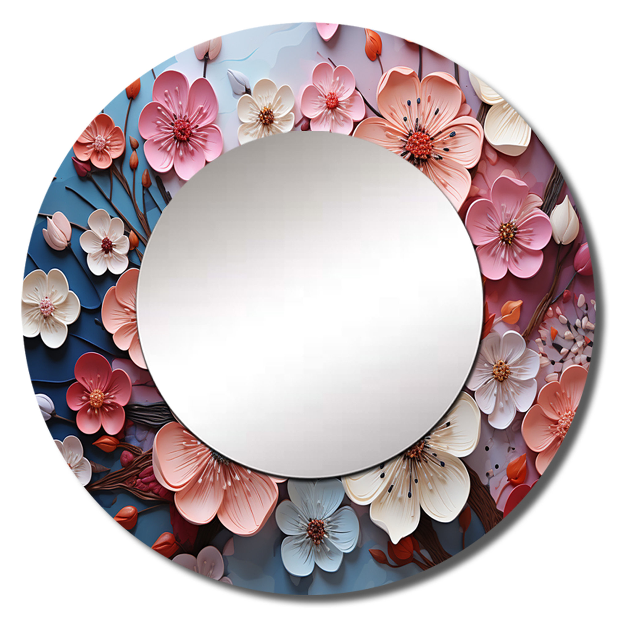 Design Art Apple Blossom Harmony I - Apple Blossom Large Wall Mirror ...