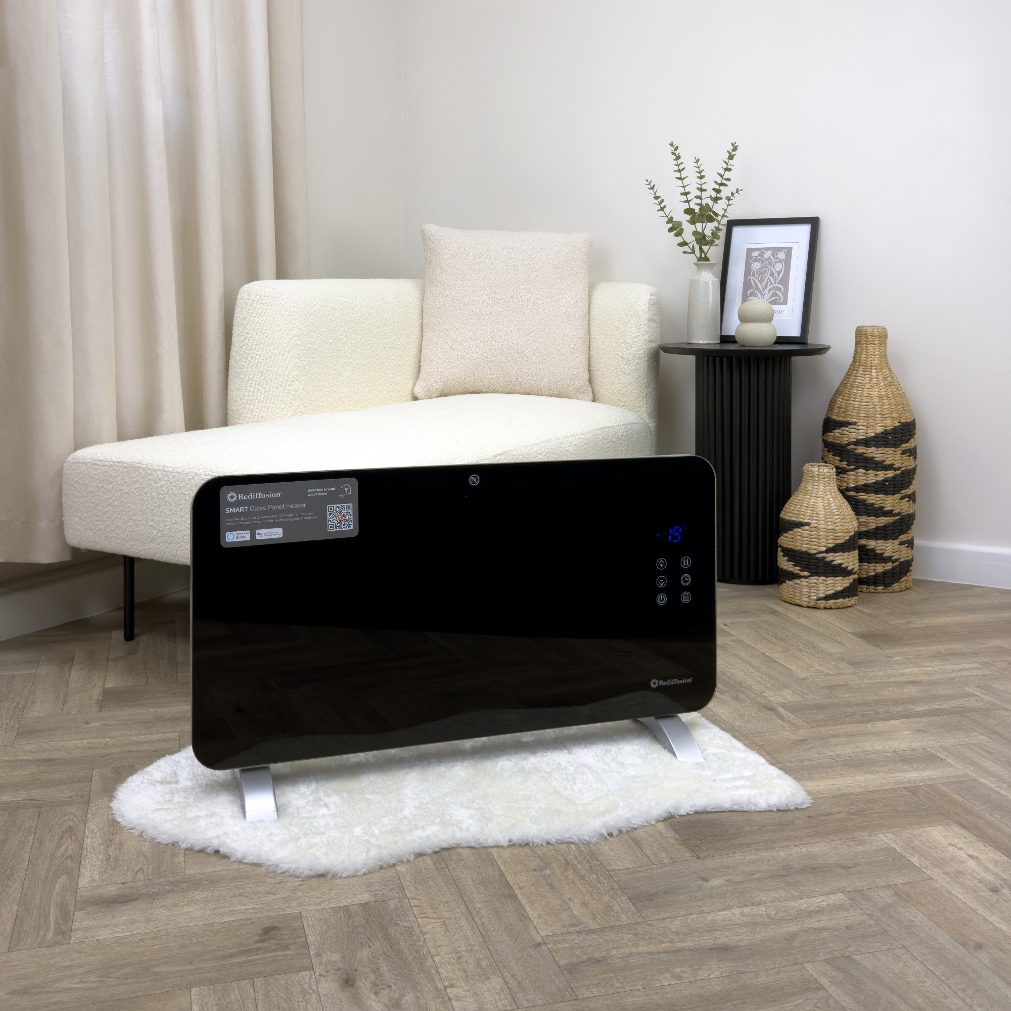 Rediffusion Smart Glass Panel Heater 2000w | Wayfair.co.uk