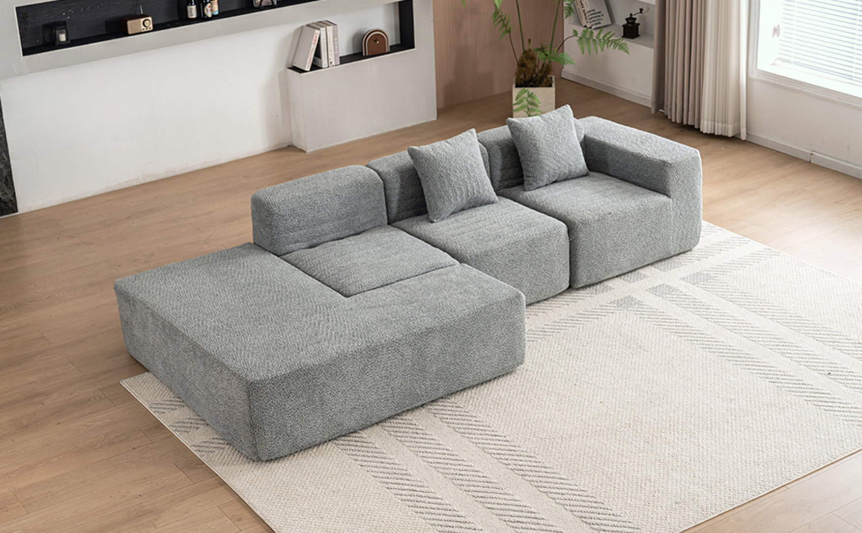 Brayden Studio 116.5" Sectional Sofa Full-compressed Sofa Couch ...