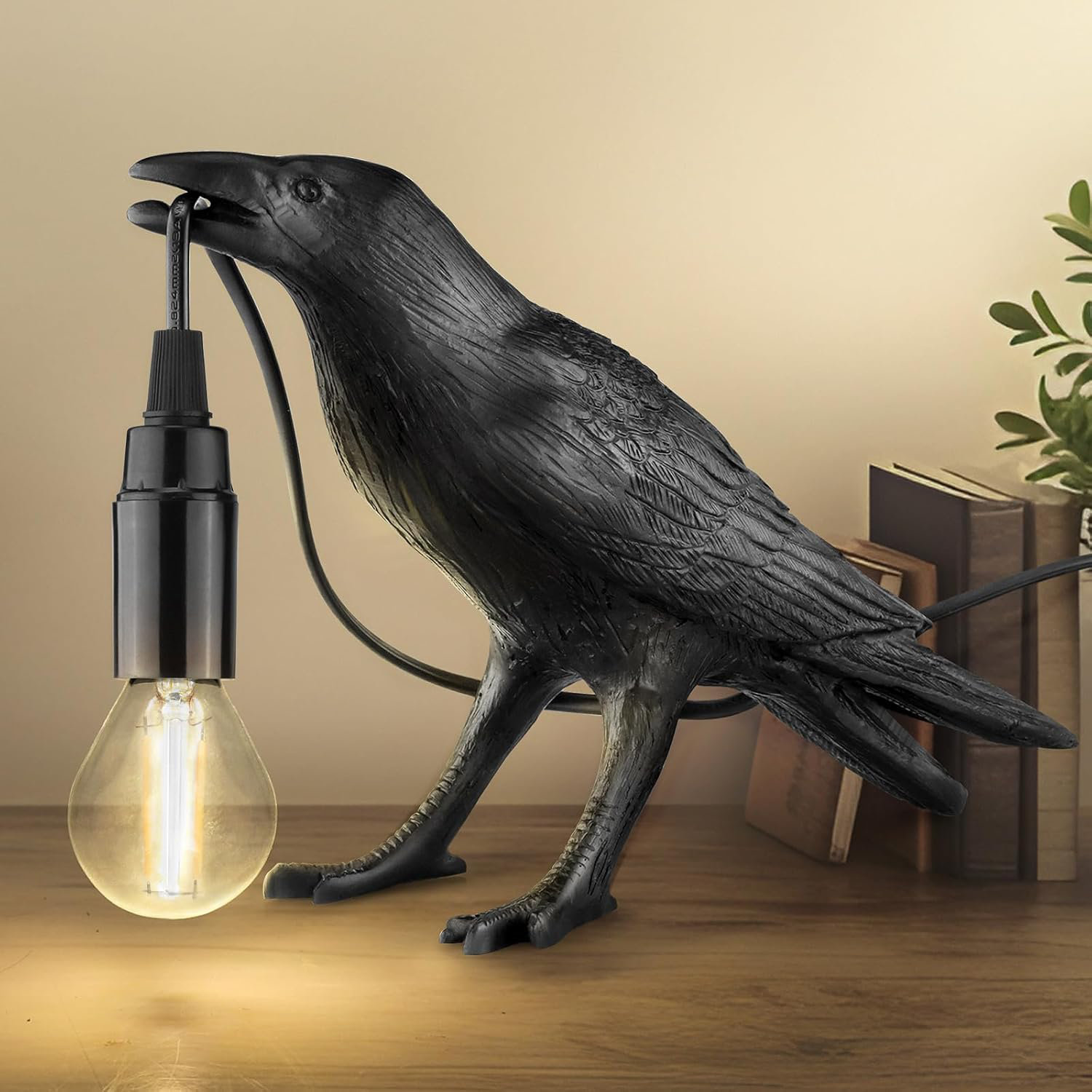 Trinx Crow Lamp Raven Table Lamp With Bulb Bird Desk Lamps Gothic Home ...