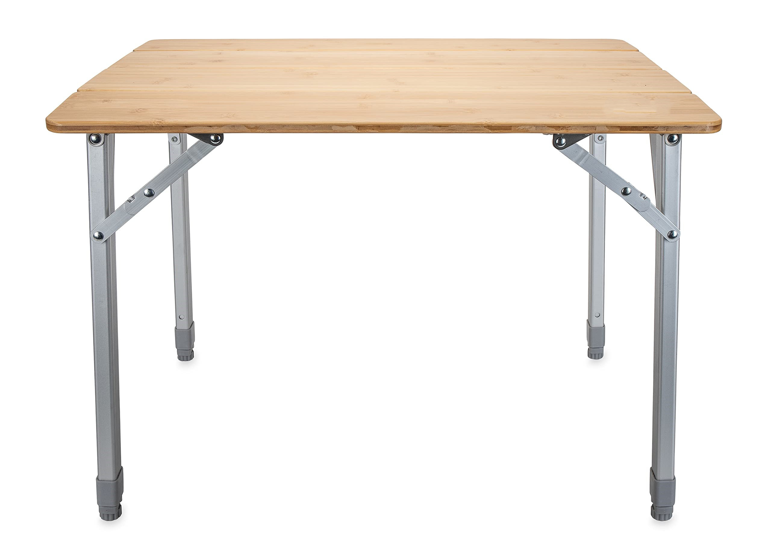 Arlmont & Co. Folding Bamboo Table With Aluminum Legs | Natural Bamboo ...