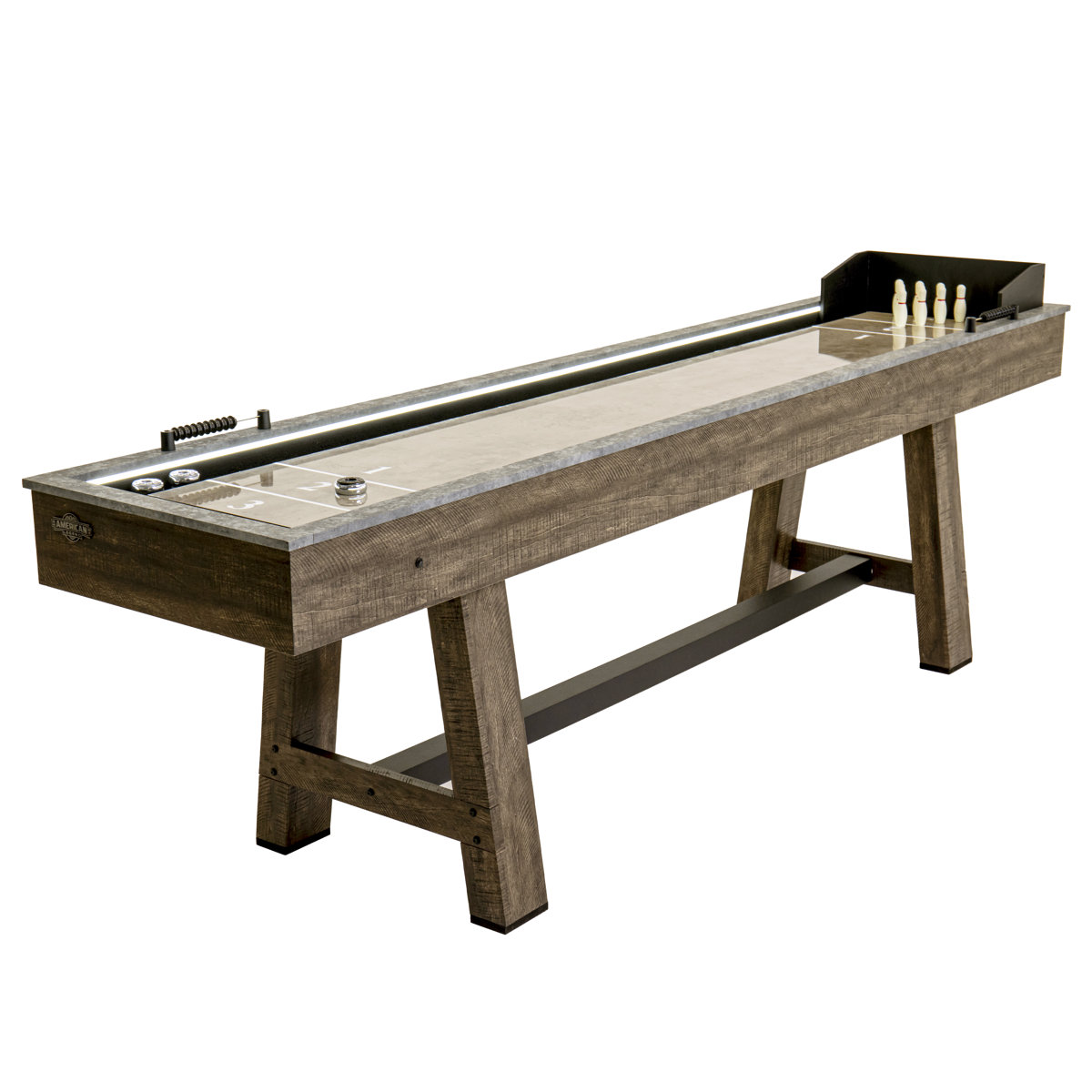 American Legend Stonebridge 9' Led Shuffleboard Table W/ Bowling ...