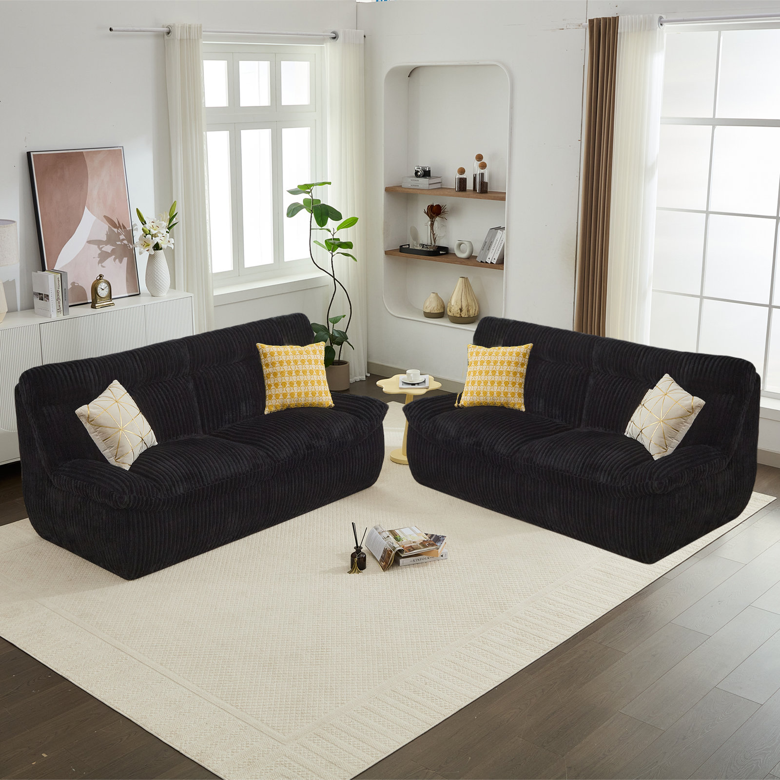 Ebern Designs Ensemble de canapé Mid-Century 36 po sans assemblage ...