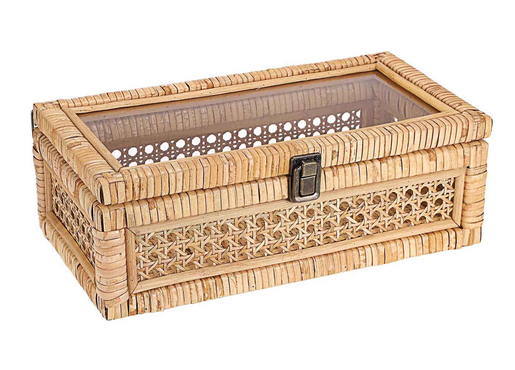 Bayou Breeze Rattan Decorative Box Natural Woven Wicker Basket ...