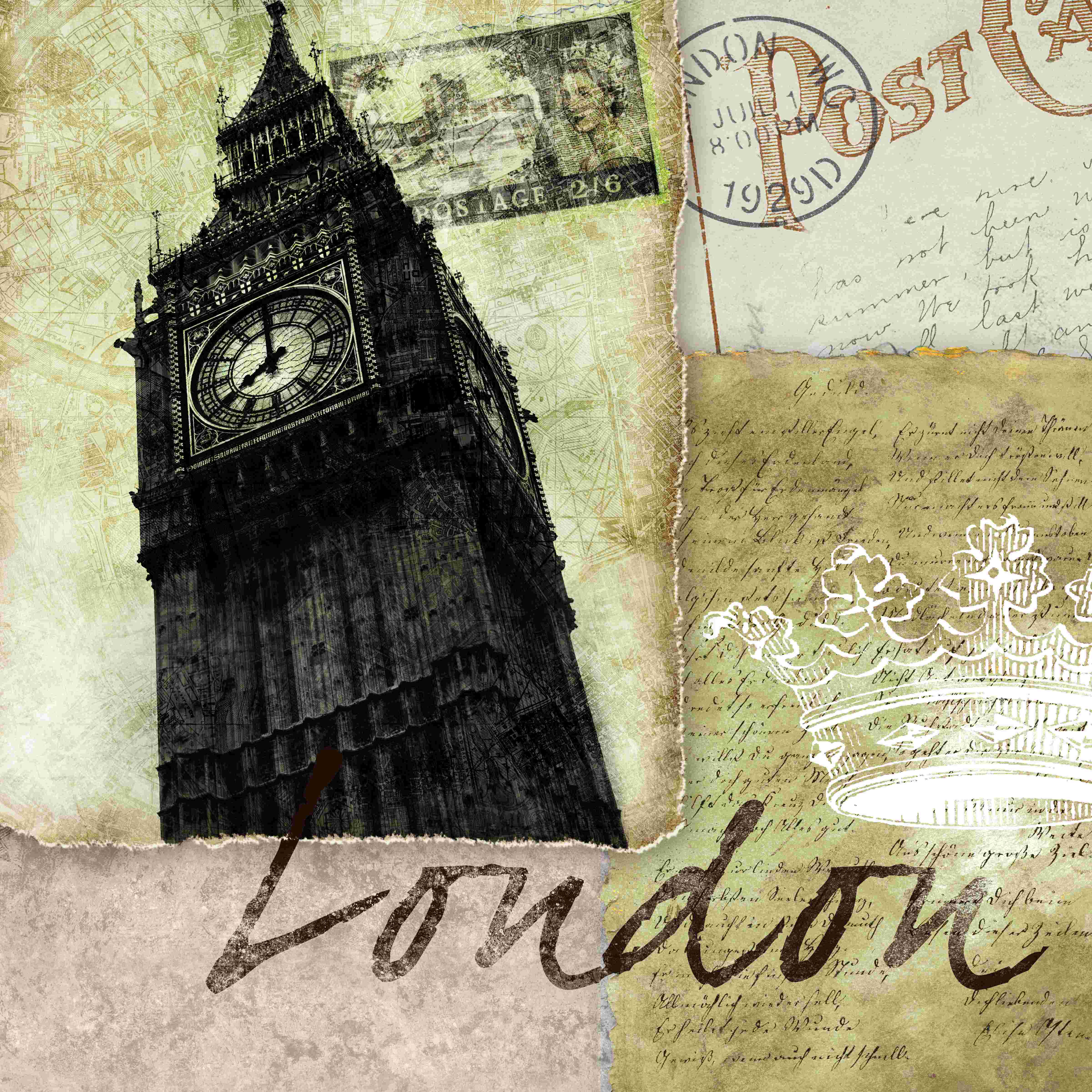 Ophelia & Co. London Collage Brushed - Wrapped Canvas Graphic Art | Wayfair