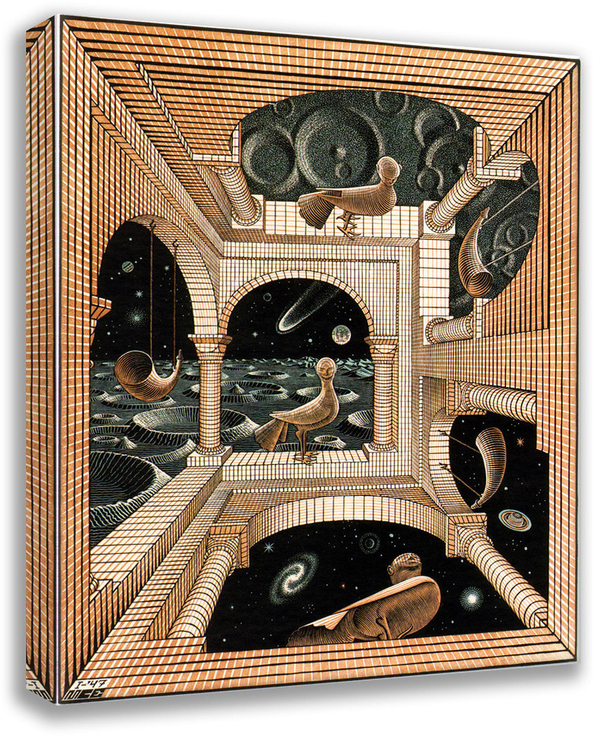 Trinx Other World by M.C.Escher Gallery Wrapped Canvas | Wayfair