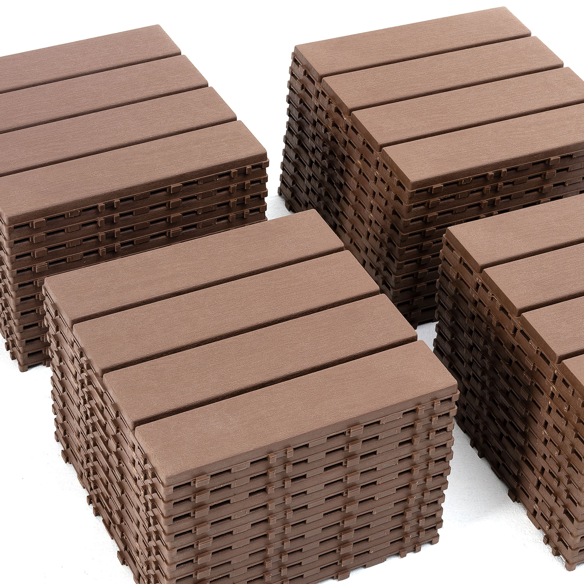 KSENL Interlocking Deck Tiles (44-Pack) - 12"X12" Waterproof Pp, All ...
