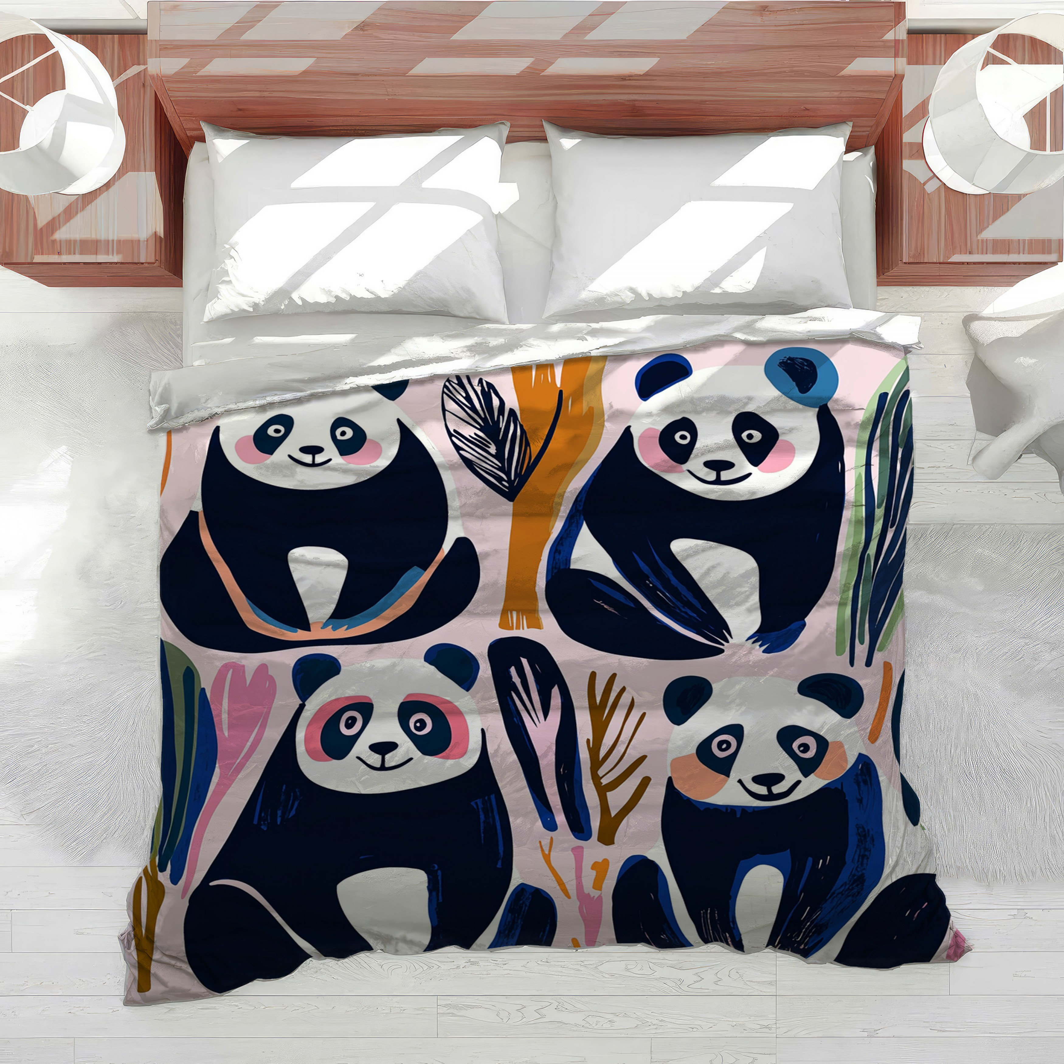 VisionDecor Pandas Bedding Animal Comforter Japandi | Wayfair