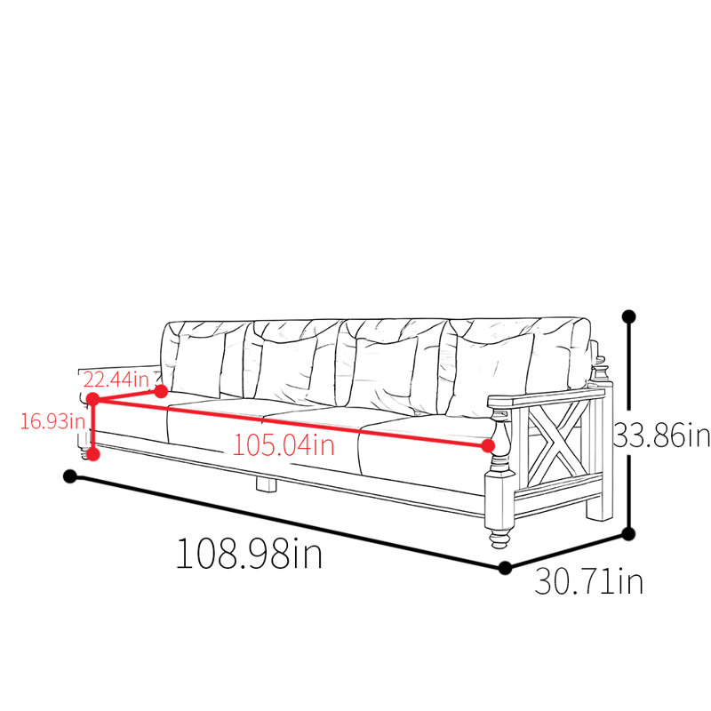Laouteu Vintage - Style Wooden - Frame Sofa | Wayfair