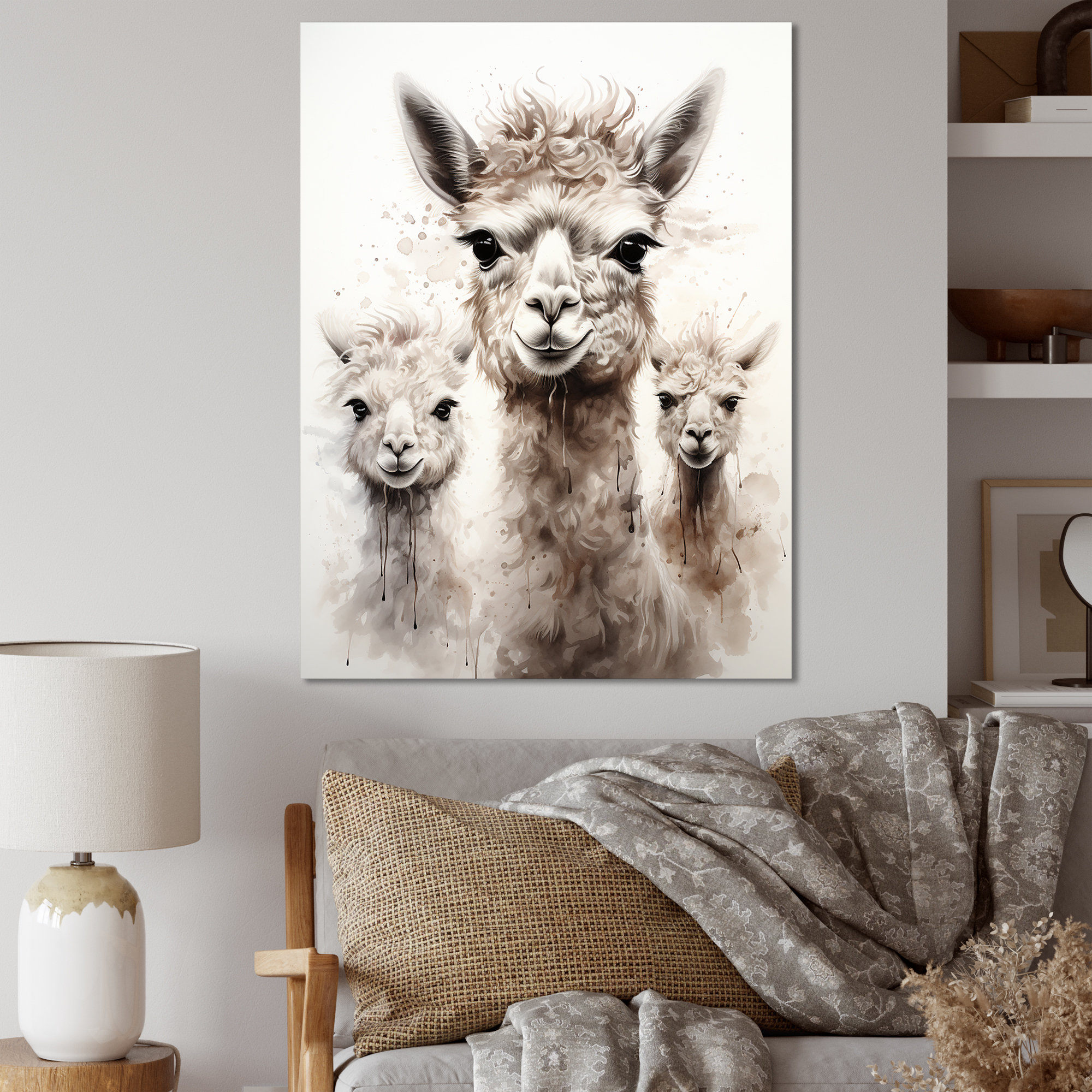 Dakota Fields Grey Alpaca Wool Grace II - Alpaca Wall Art | Wayfair