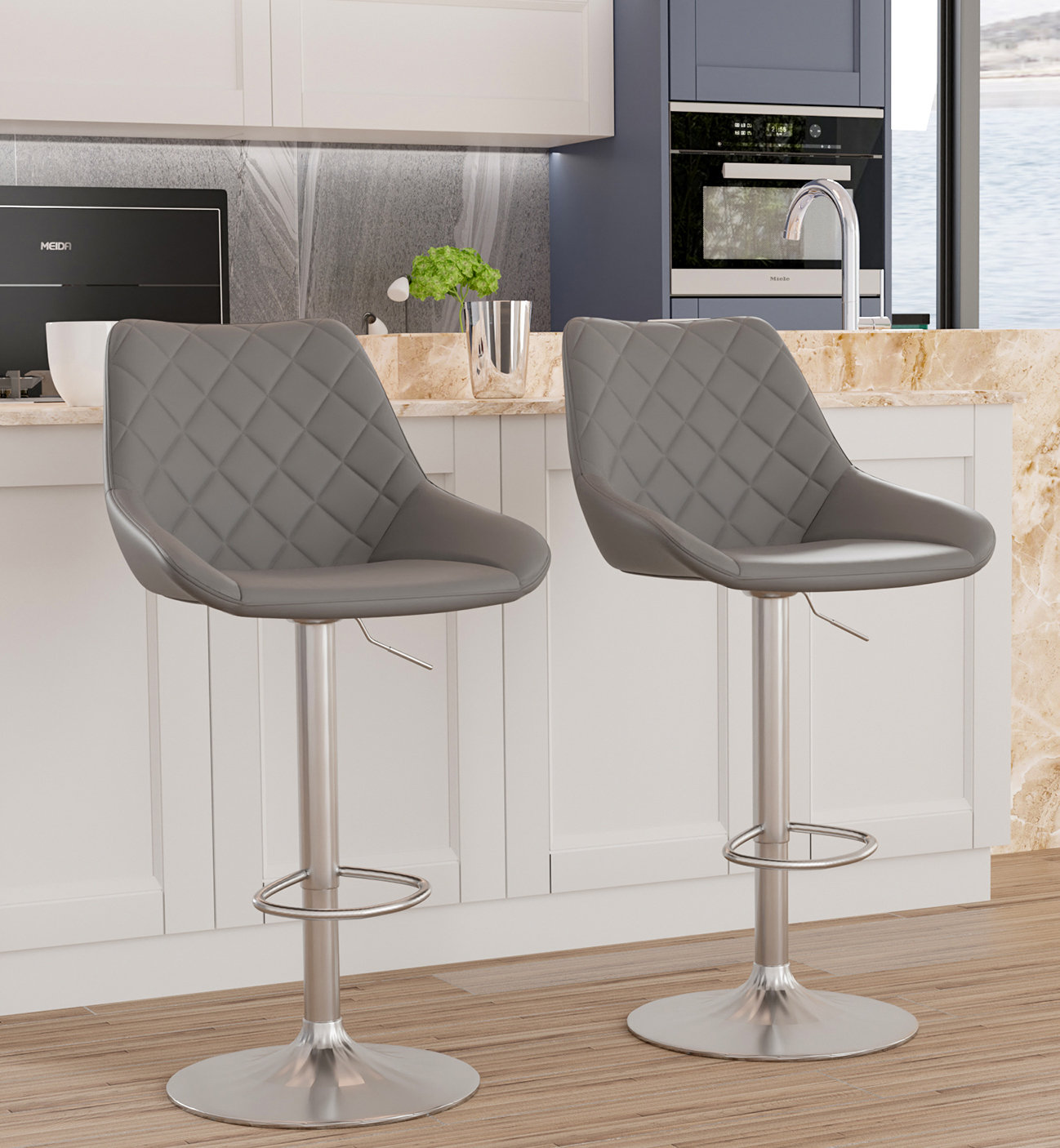 Latitude Run® Bedina Unfinished Swivel Adjustable Height Stool | Wayfair