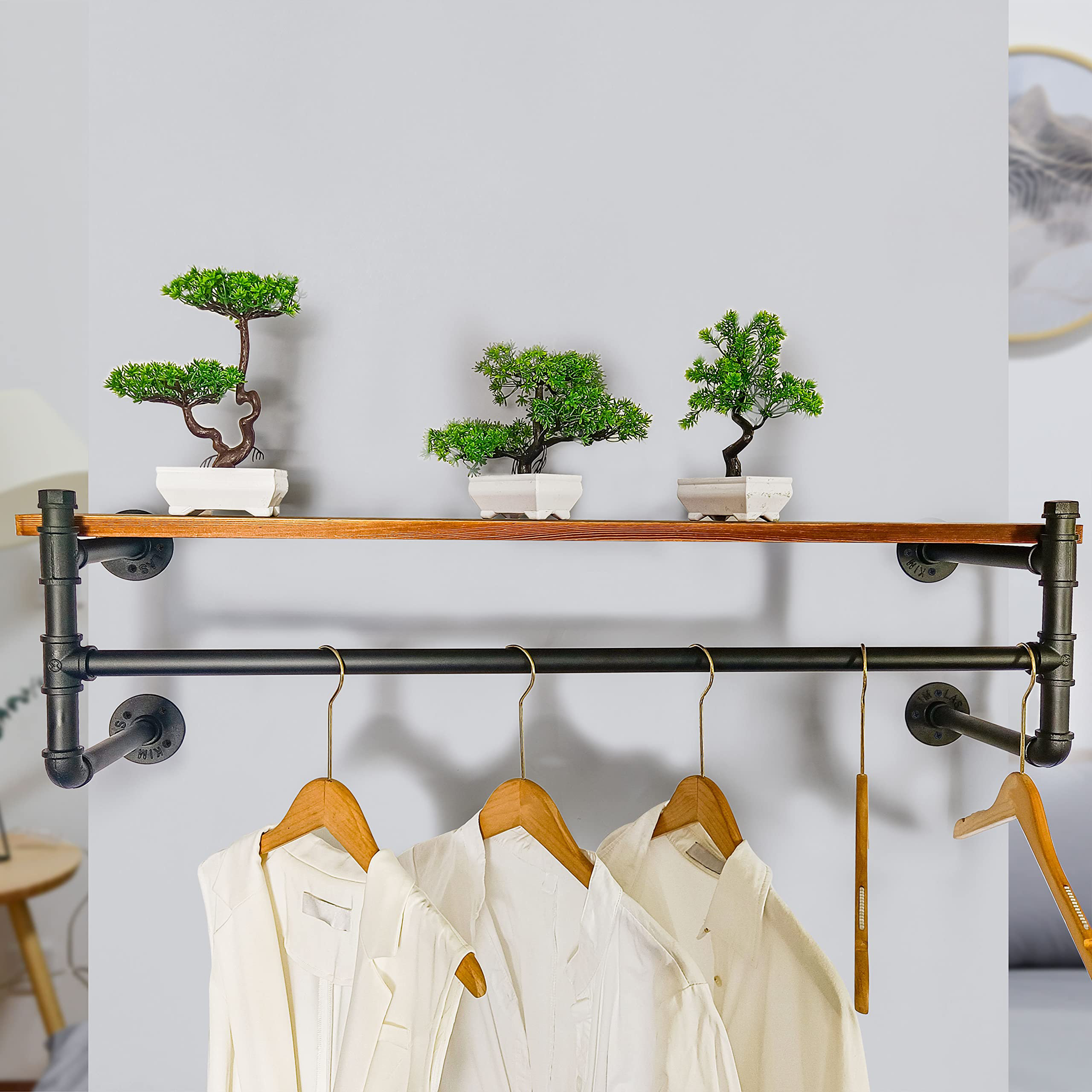 Williston Forge Shaylee 41.25" Metal Wall Mounted Clothes Rack | Wayfair