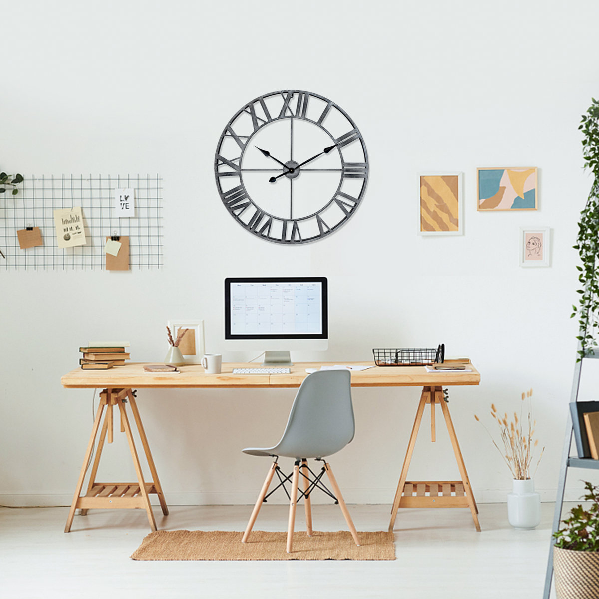 Charlton Home® Oversized Upper Shockerwick 32" Wall Clock & Reviews ...