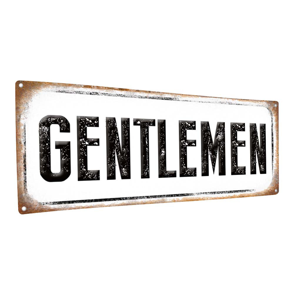Gracie Oaks " Distressed, Gentlemen Metal Sign " on Metal | Wayfair