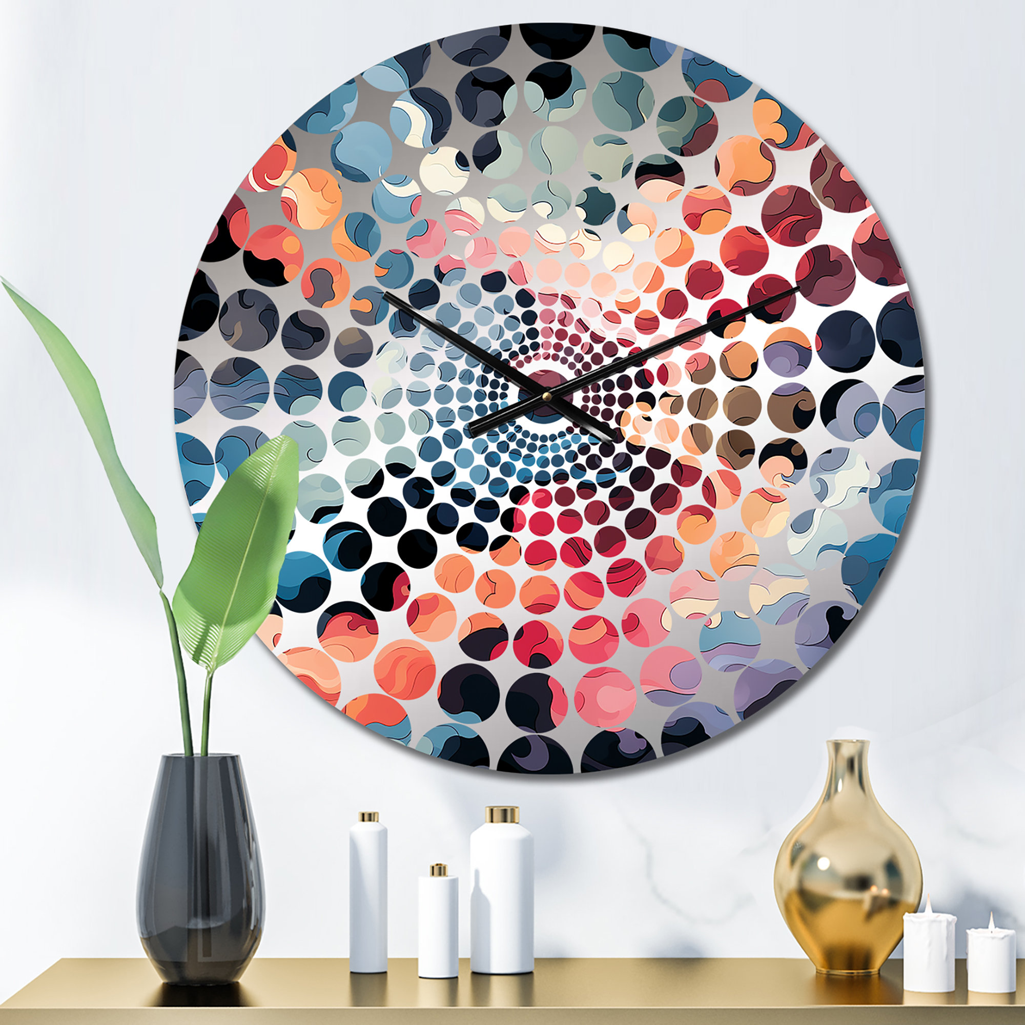 Design Art Celestial Disguise Undulation - Abstract Wall Clock | Wayfair