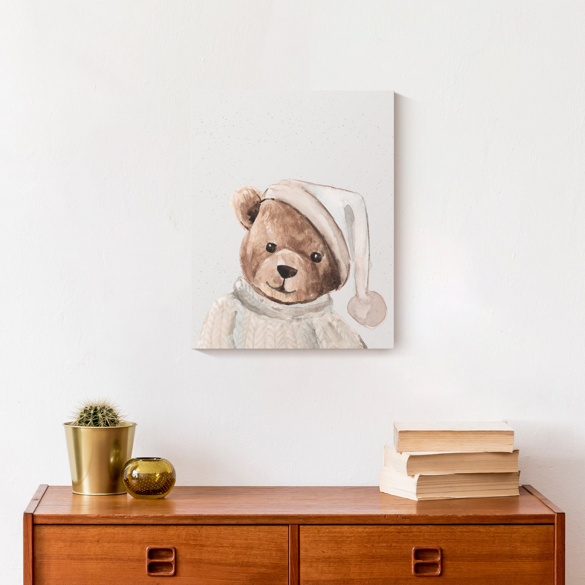 Indigo Safari Bedtime Teddy Canvas Print | Wayfair