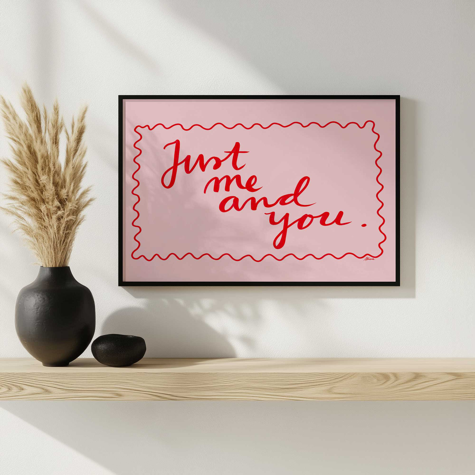 George Oliver Just Me And You Pink And Red By Athenesatelier Art Print ...