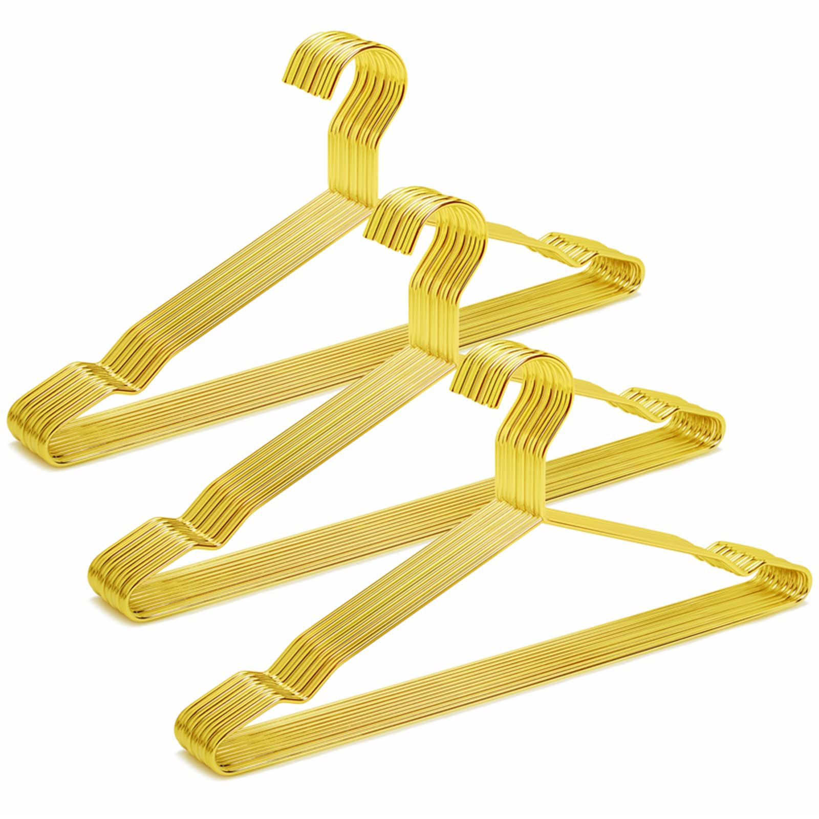 Rebrilliant 30 Pack 17" Shiny Gold Strong Metal Hanger, Gold Clothes ...