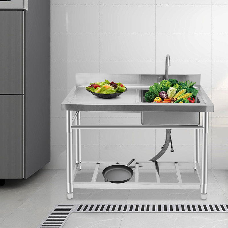 JOYDING Stainless Steel Kitchen Sink Free Standing Commercial ...