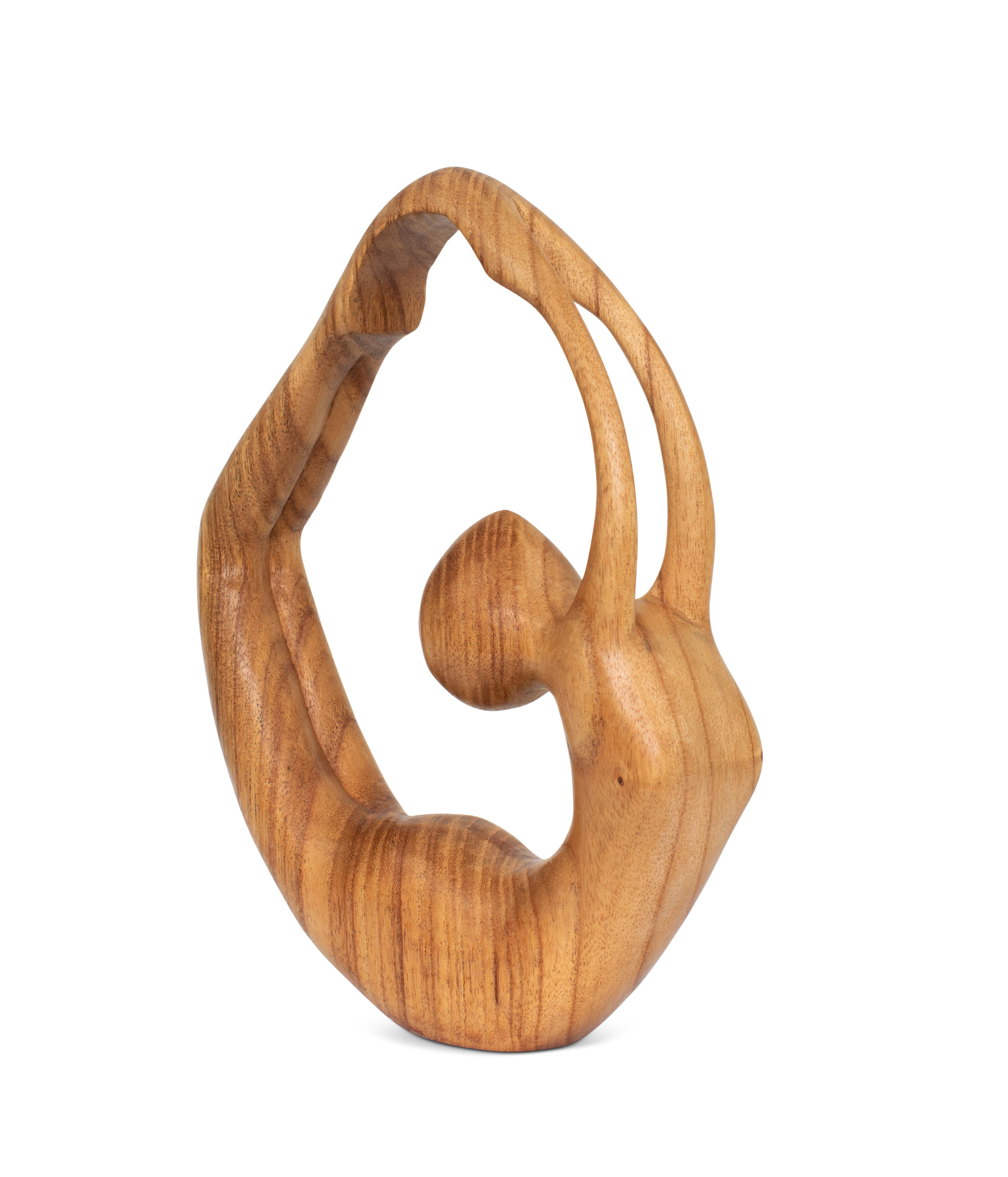 Bungalow Rose 10" Wooden Handmade Mini Yoga Figurines, Yoga Pose Statue ...