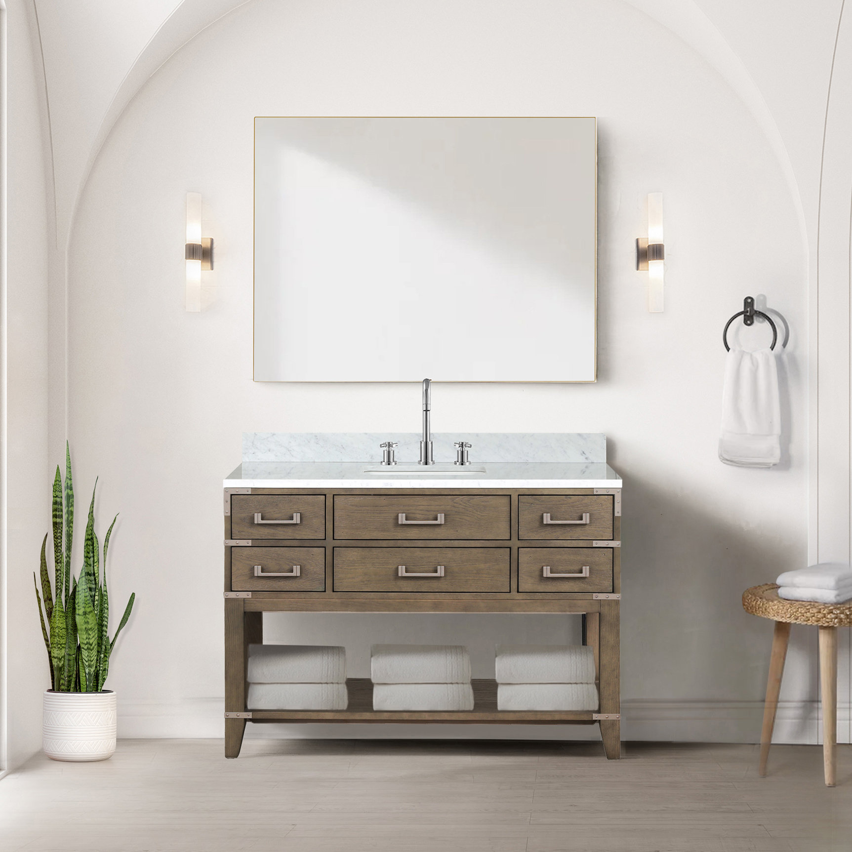 Bell+Modern Woodhaven Double Bath Vanity and 34 in Mirrors | Wayfair