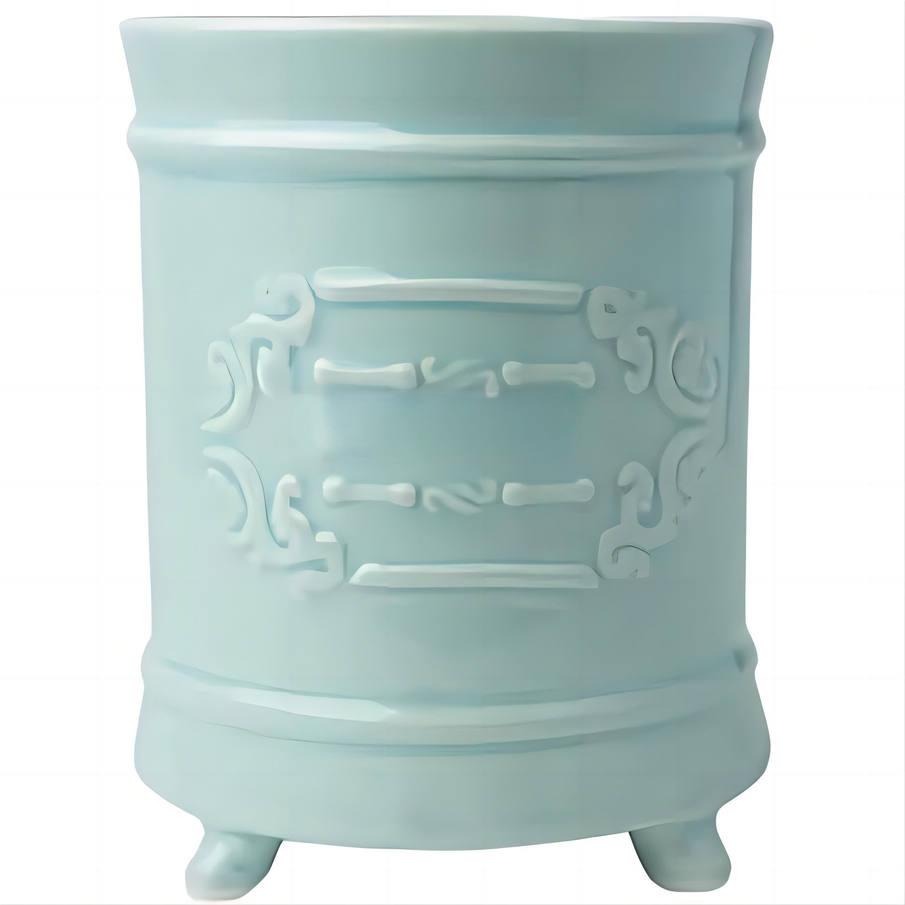 Bungalow Rose Blue Ceramic Utensil Holder - Vintage Style Kitchen ...