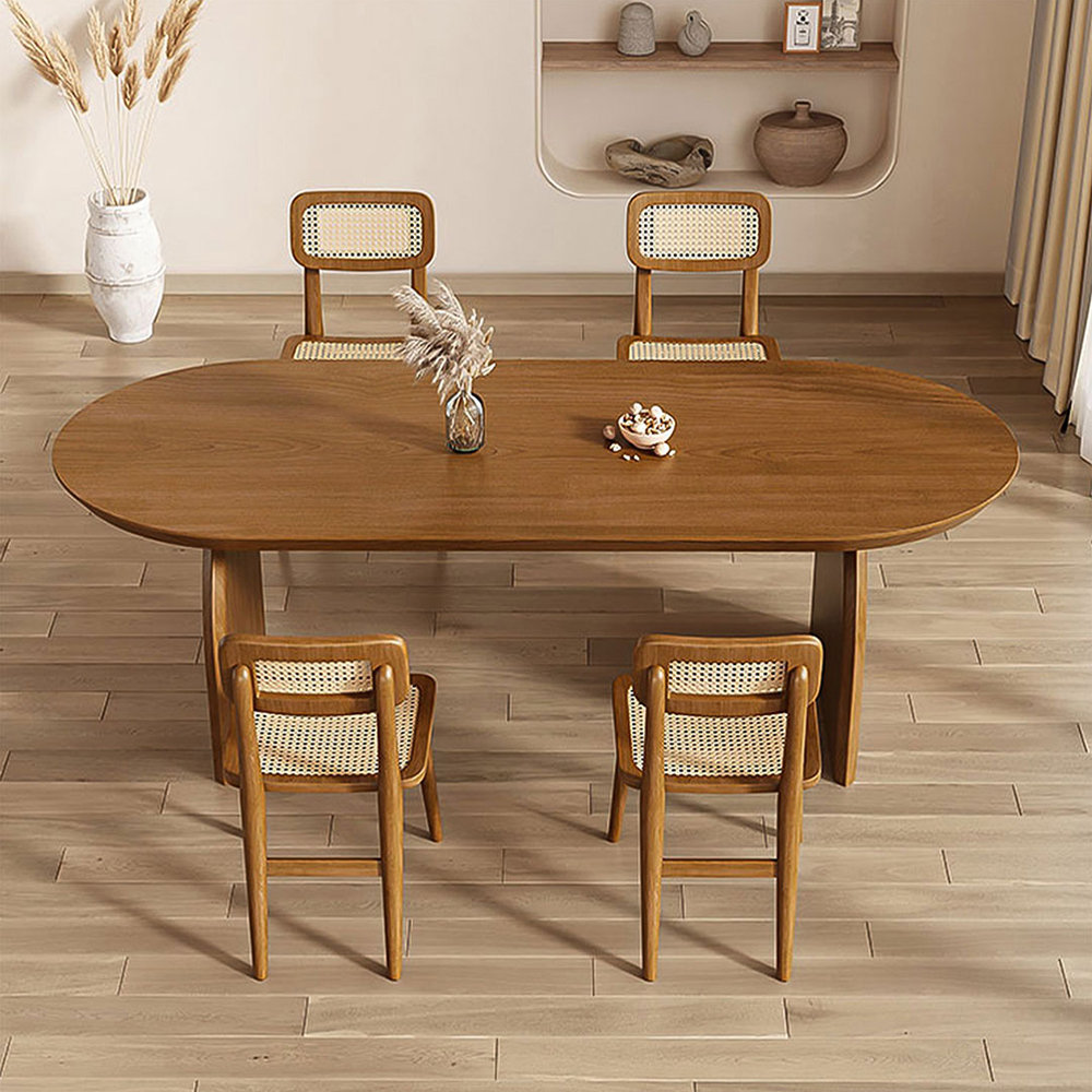 Open Edge Sports Brown Oval Solid Wood Dining Table - Wayfair Canada