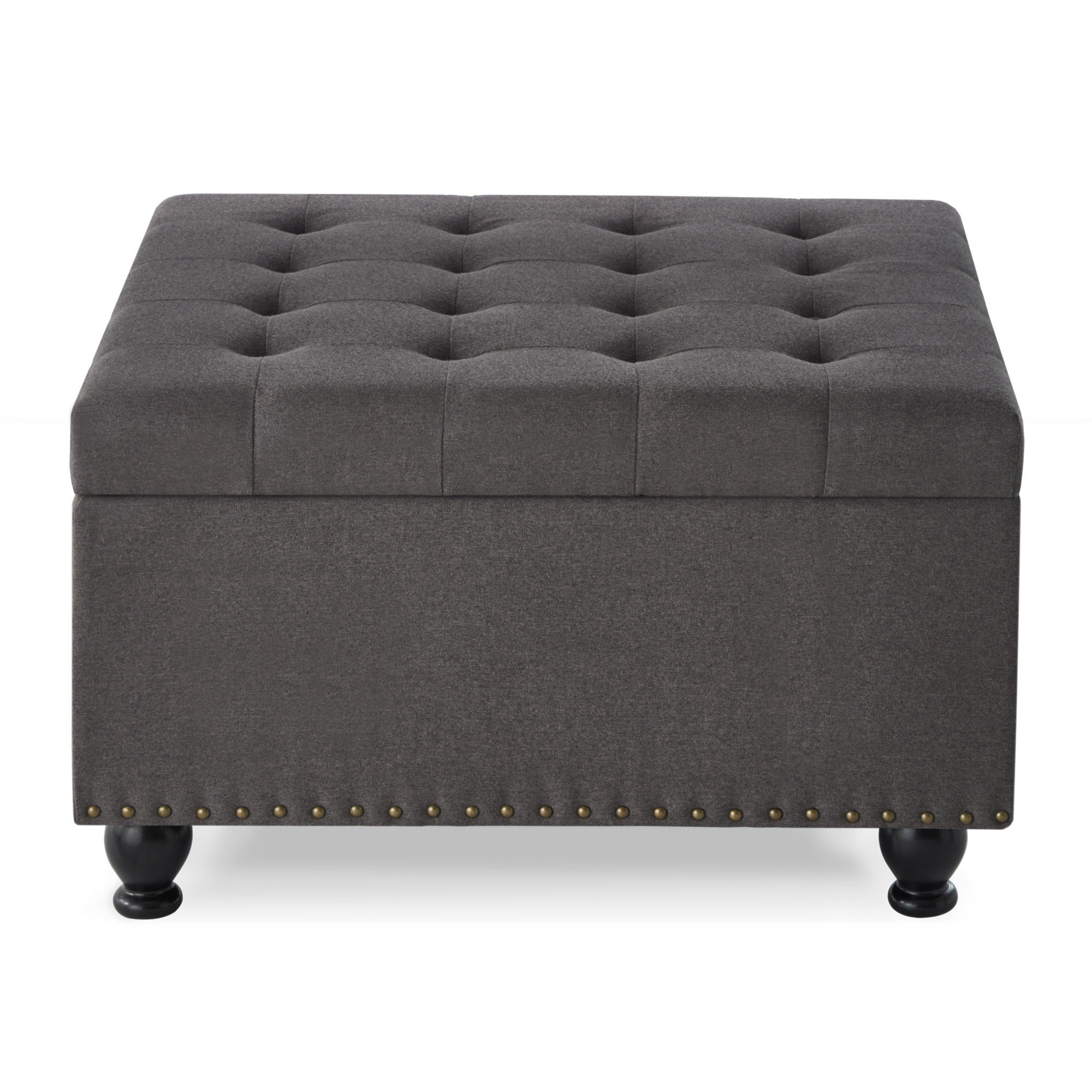 Canora Grey Versatile Square Ottoman With Classic Detailing For Living ...