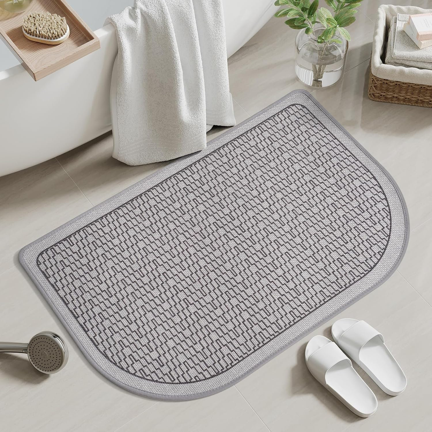 Latitude Run® Non Slip Ultra Thin Bath Mat Quick Dry Absorbent Washable ...