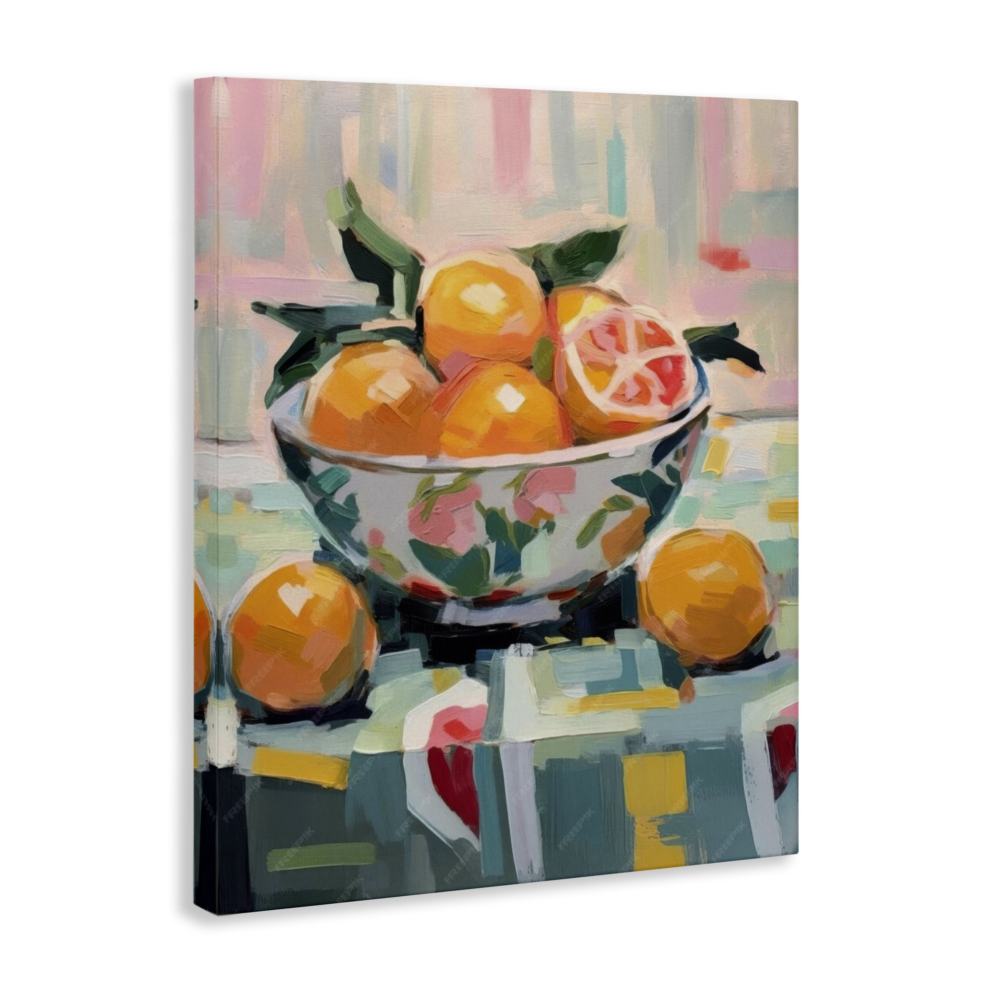 August Grove® Kitchen Bowl of Oranges Canvas Wall Art by LSR Design ...