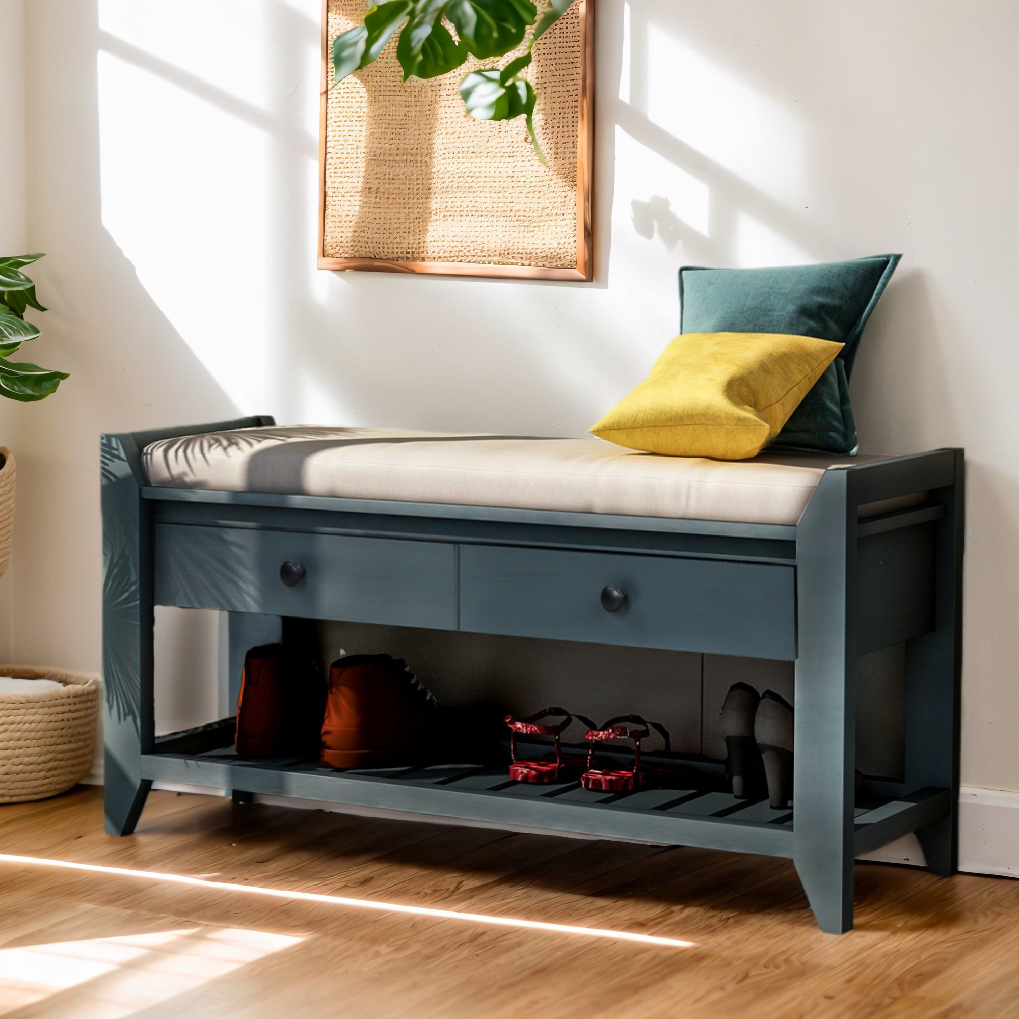 Lark Manor™ Gaiwan Polyester Blend Upholstered Storage Bench | Wayfair