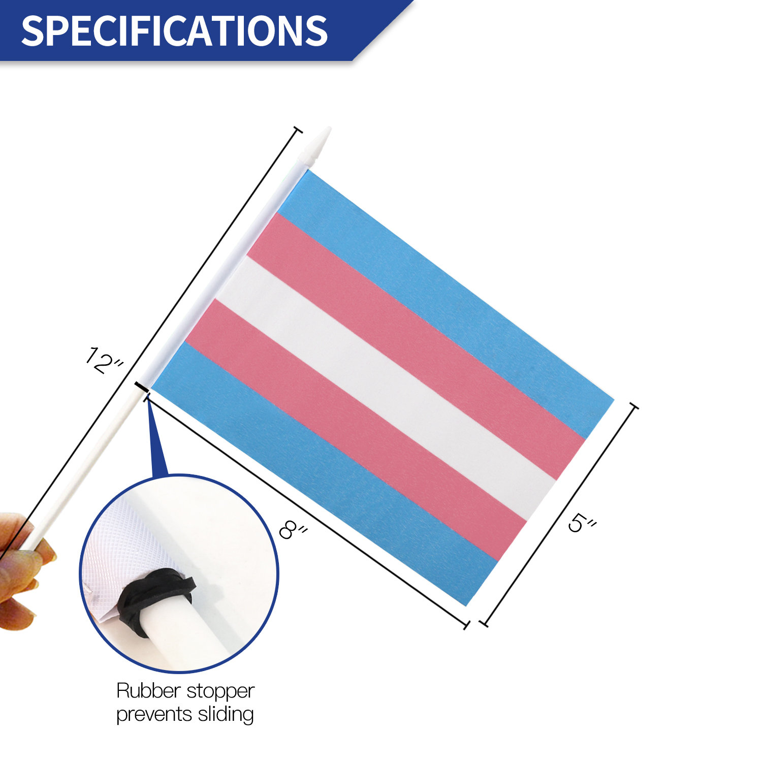 Anley Transgender Mini Flag 12 Pack - Hand Held Small Miniature Trans ...