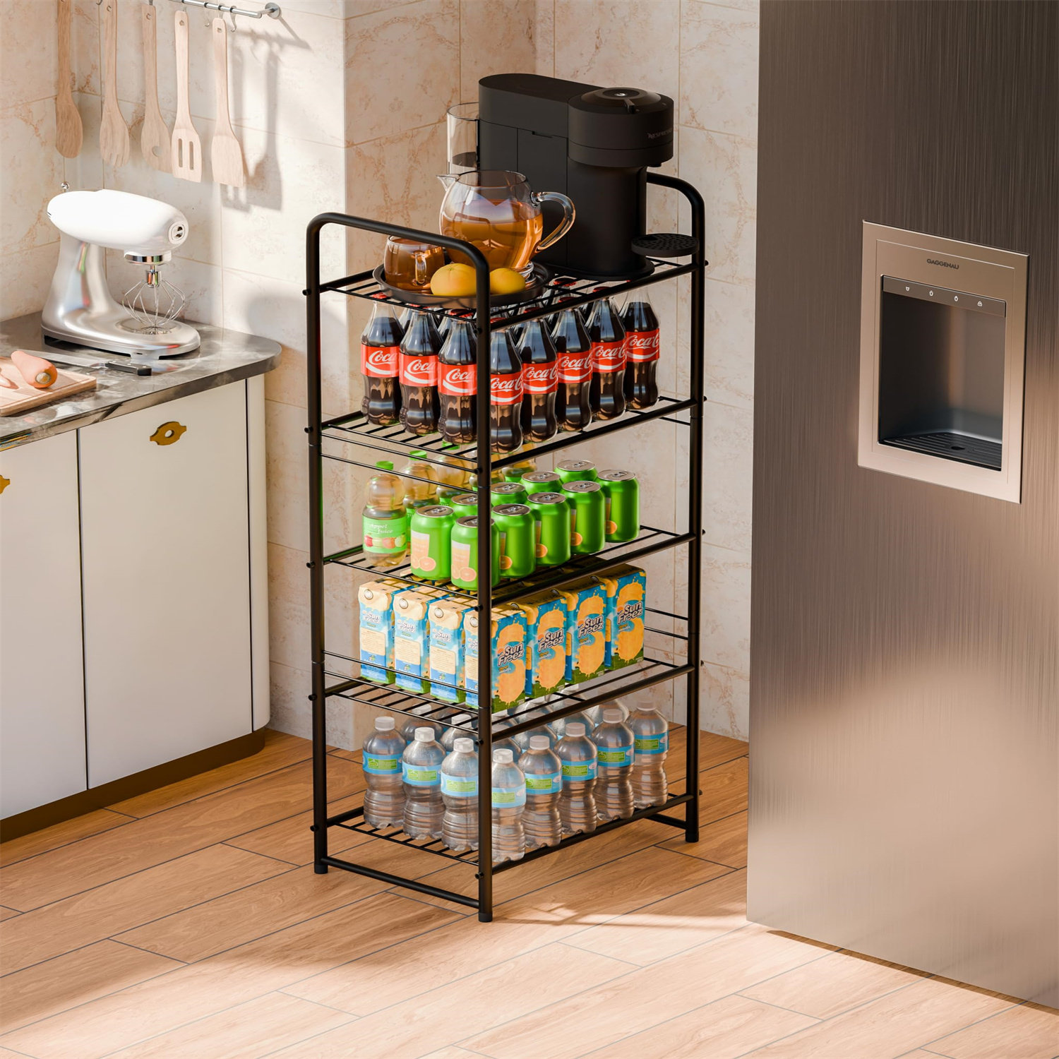 Rebrilliant Heavy Duty Adjustable 5-Tier Metal Shelf - Sturdy Storage ...