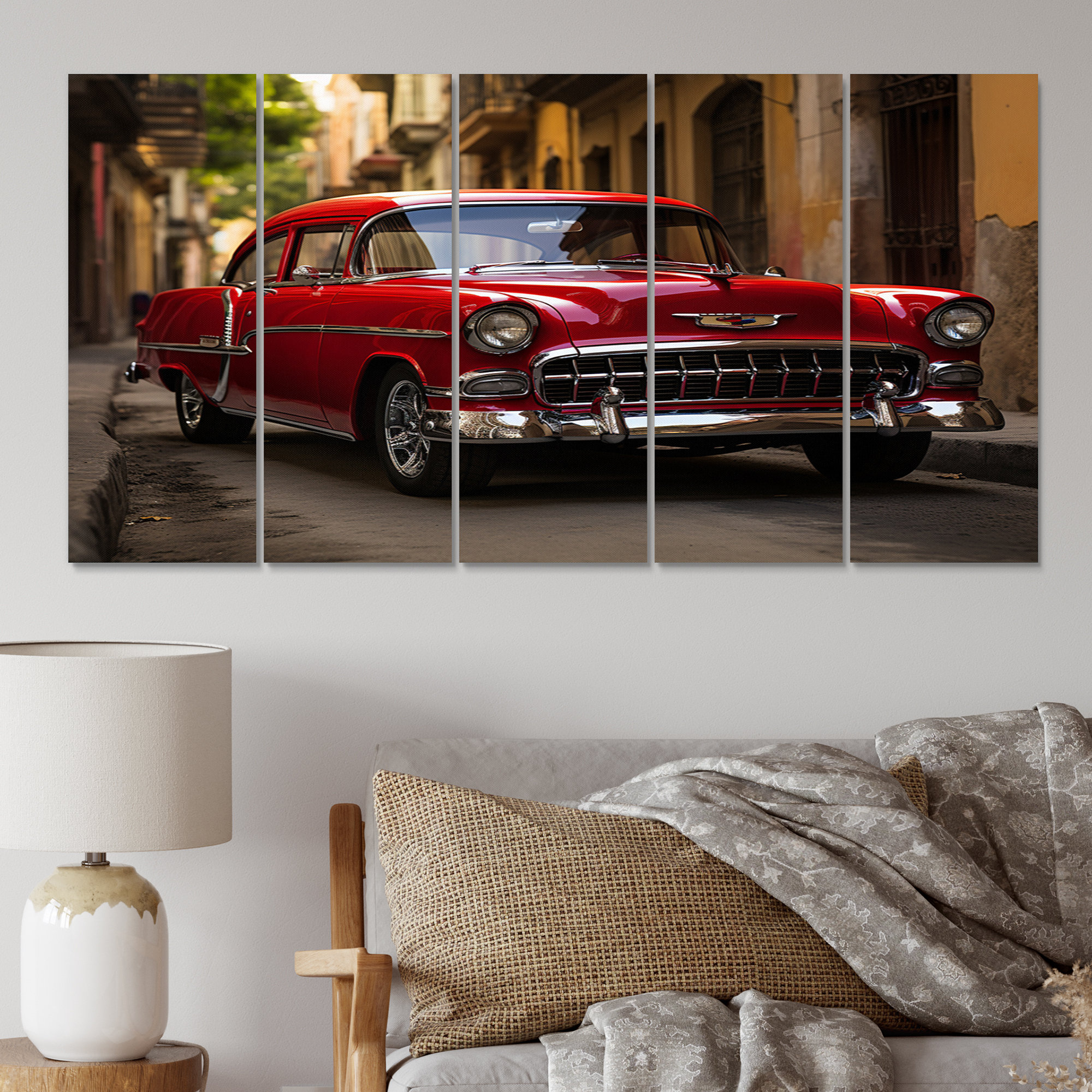 Latitude Run® Havana Red Car - Transportation Metal Wall Decor Set 5 ...