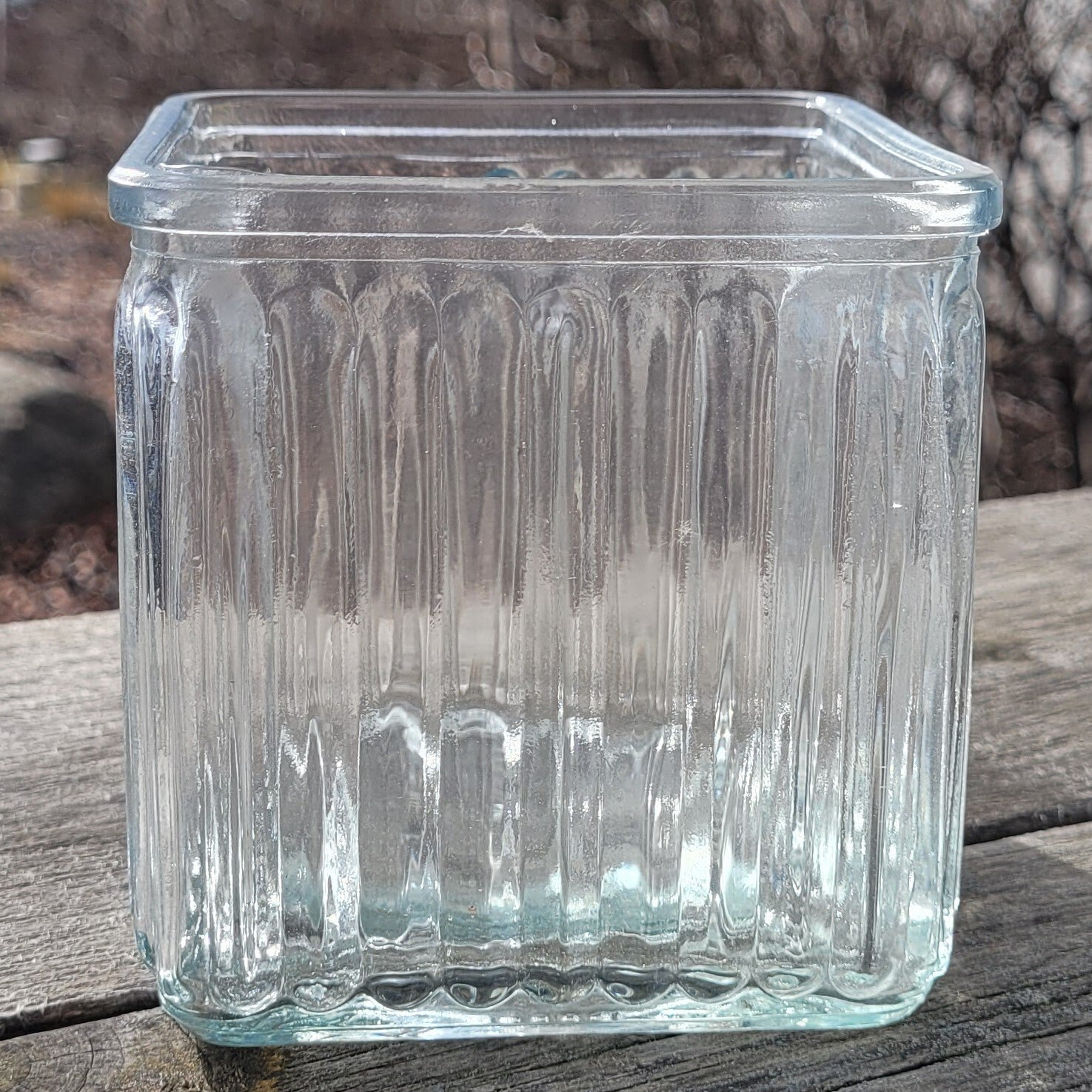 Wrought Studio™ Ribbed Pattern Cube Shaped Vase | Wayfair