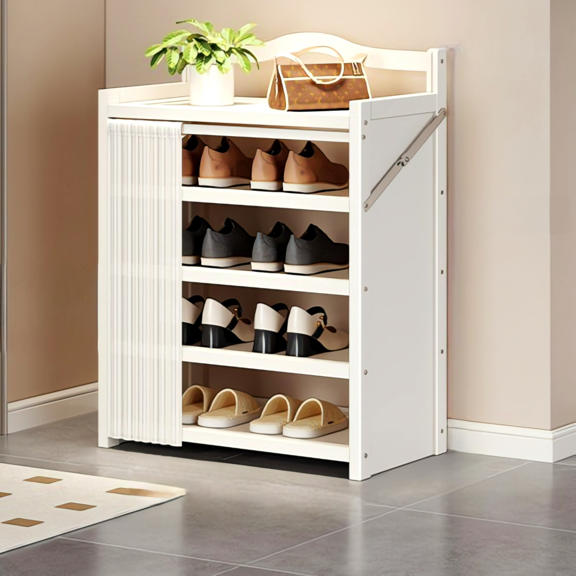 Red Barrel Studio® Non Installation Folding Shoe Rack, Multi-Layer ...