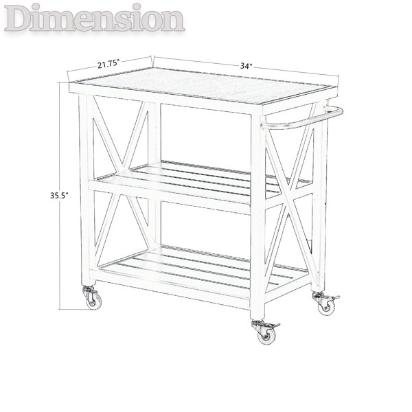 Beachcrest Home™ Lemieux Longshore Bar Cart With Metal & Reviews | Wayfair