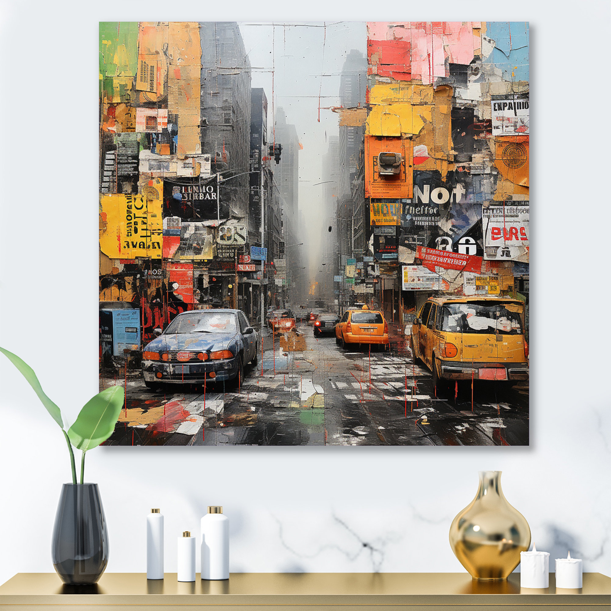 Latitude Run® Urban Collage I - Abstract Collages Print on Metal | Wayfair